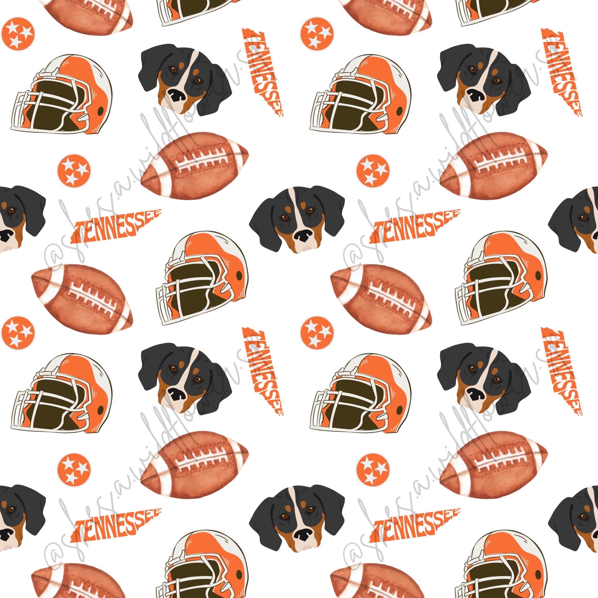 Tennessee Football Seamless Pattern, Seamless Pattern for Fabric ...
