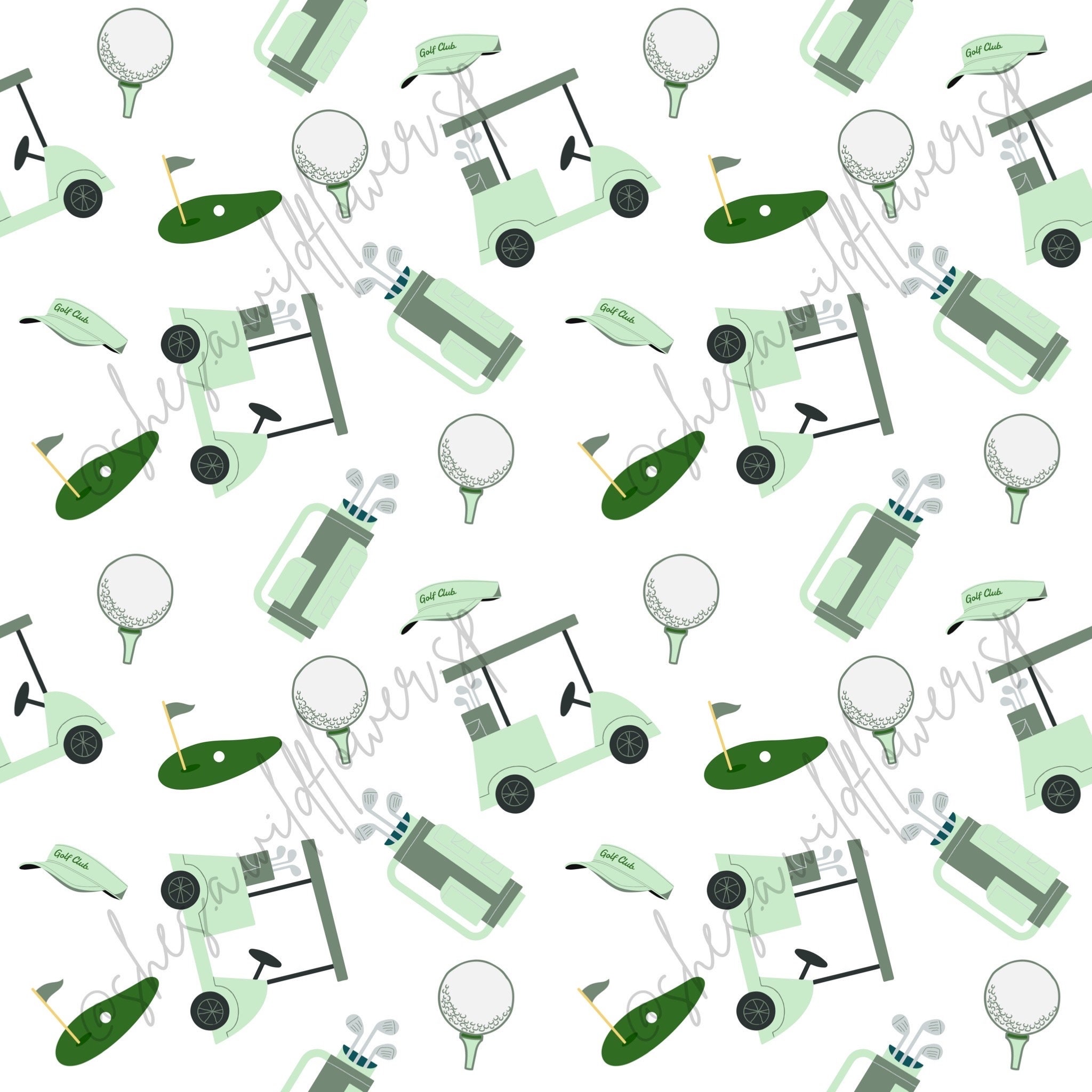 Golf in Green Seamless Pattern, Seamless Pattern for Fabric Sublimation ...