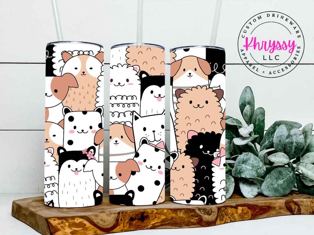 Custom Doodle Animal Tumbler Personalized Drinkware for Animal Lovers ...