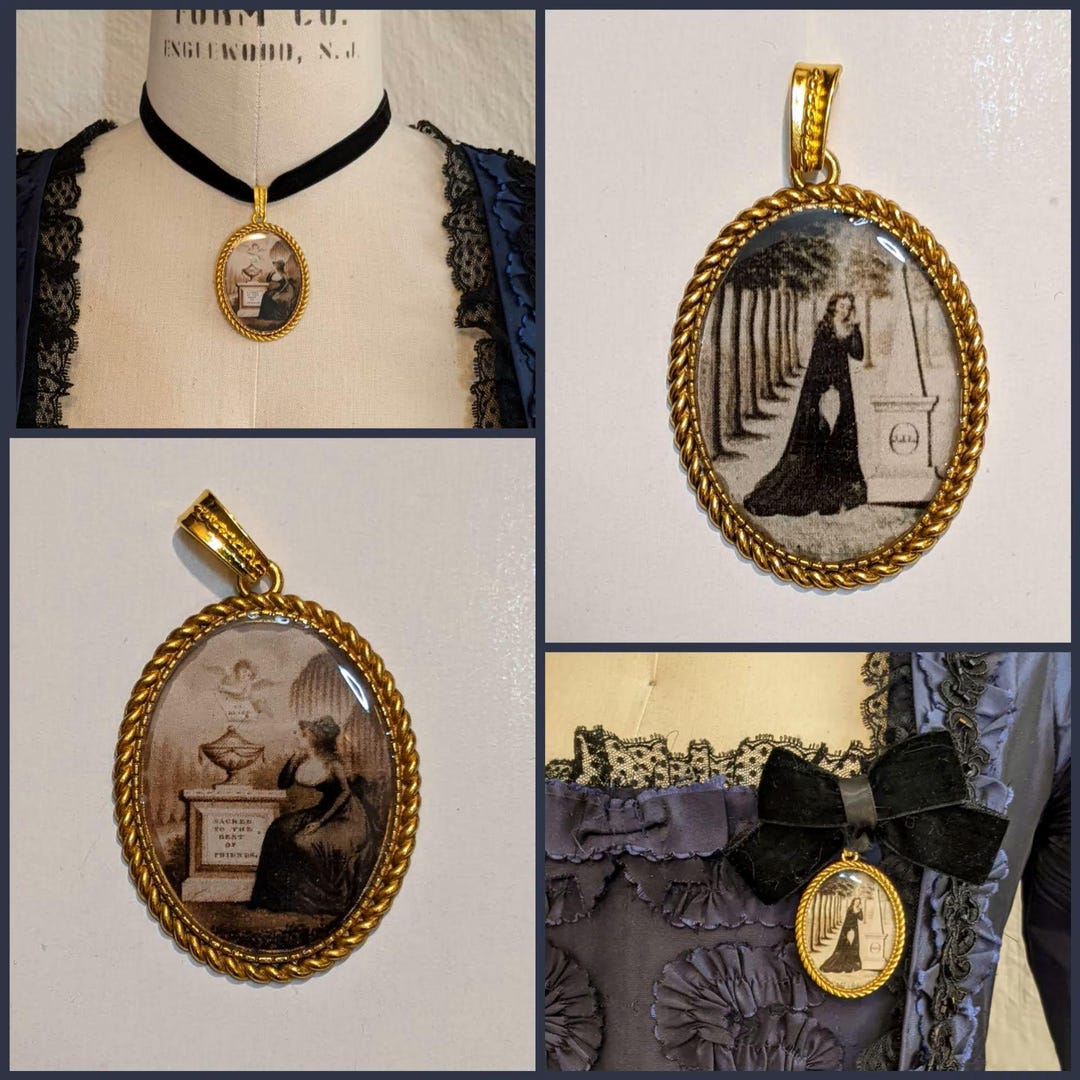 Enamel Mourning Brooch - 18th Century / Victorian Jewelry (reproduction ...
