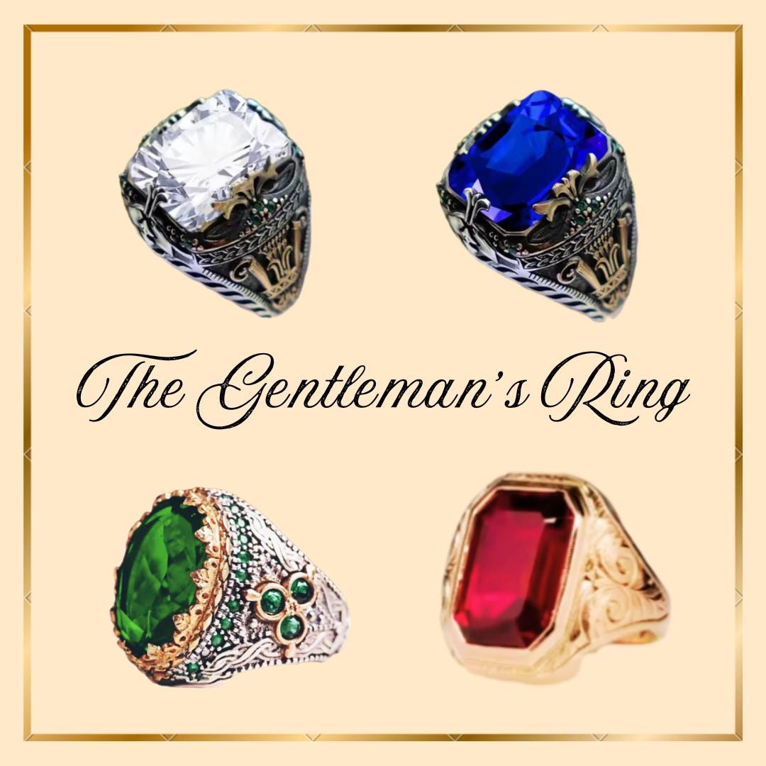 18th Century Gentlemen's Costume Rings - Repruction Georgian Era Men's ...