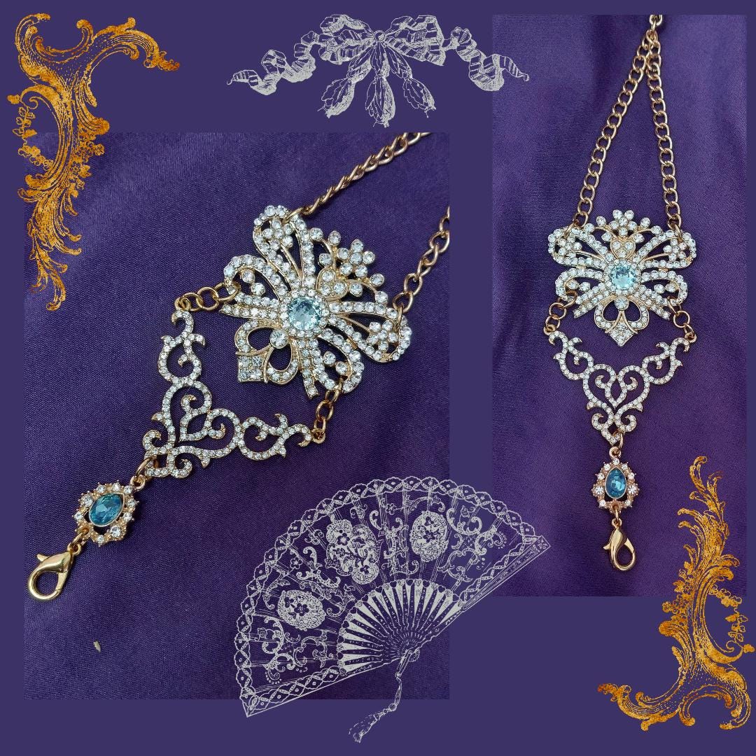 Hand Fan Chatelaine - 18th Century Jeweled Chatelaine - Crystal ...