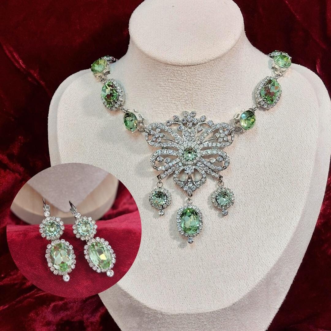 Rococo Bow Jewelry Set - Necklace and Earring Set - 18th Century ...