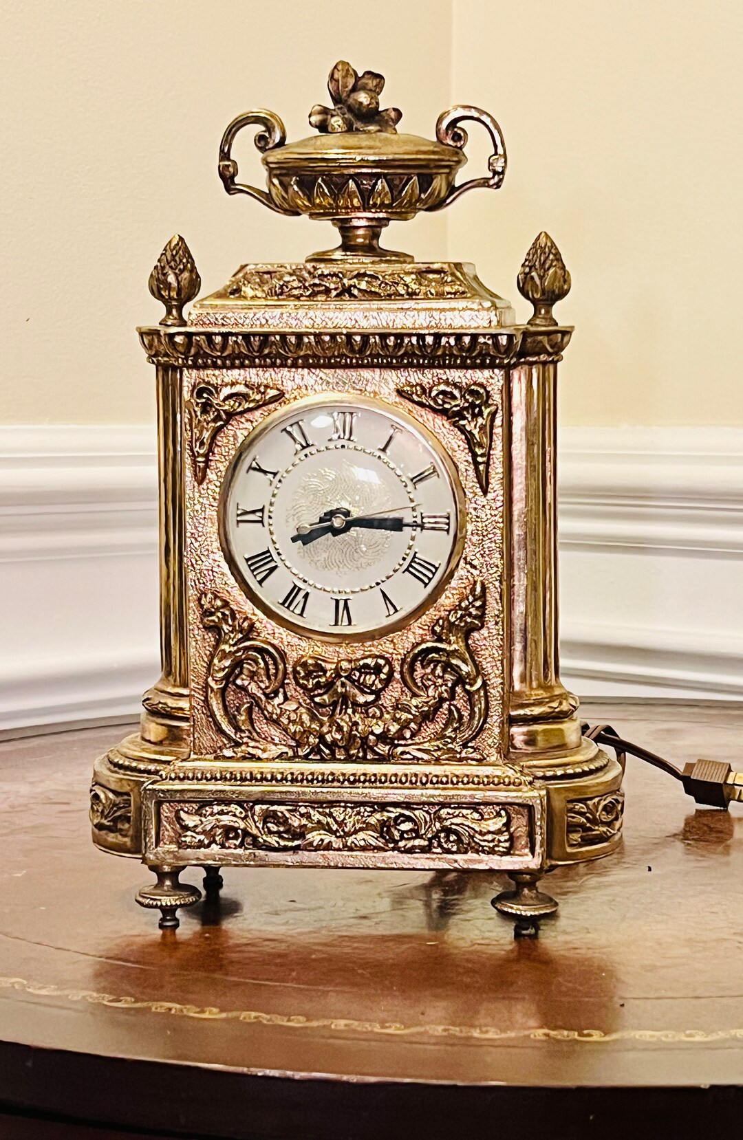 Vintage Exacton Gilded Electric Mantle Clock - Etsy