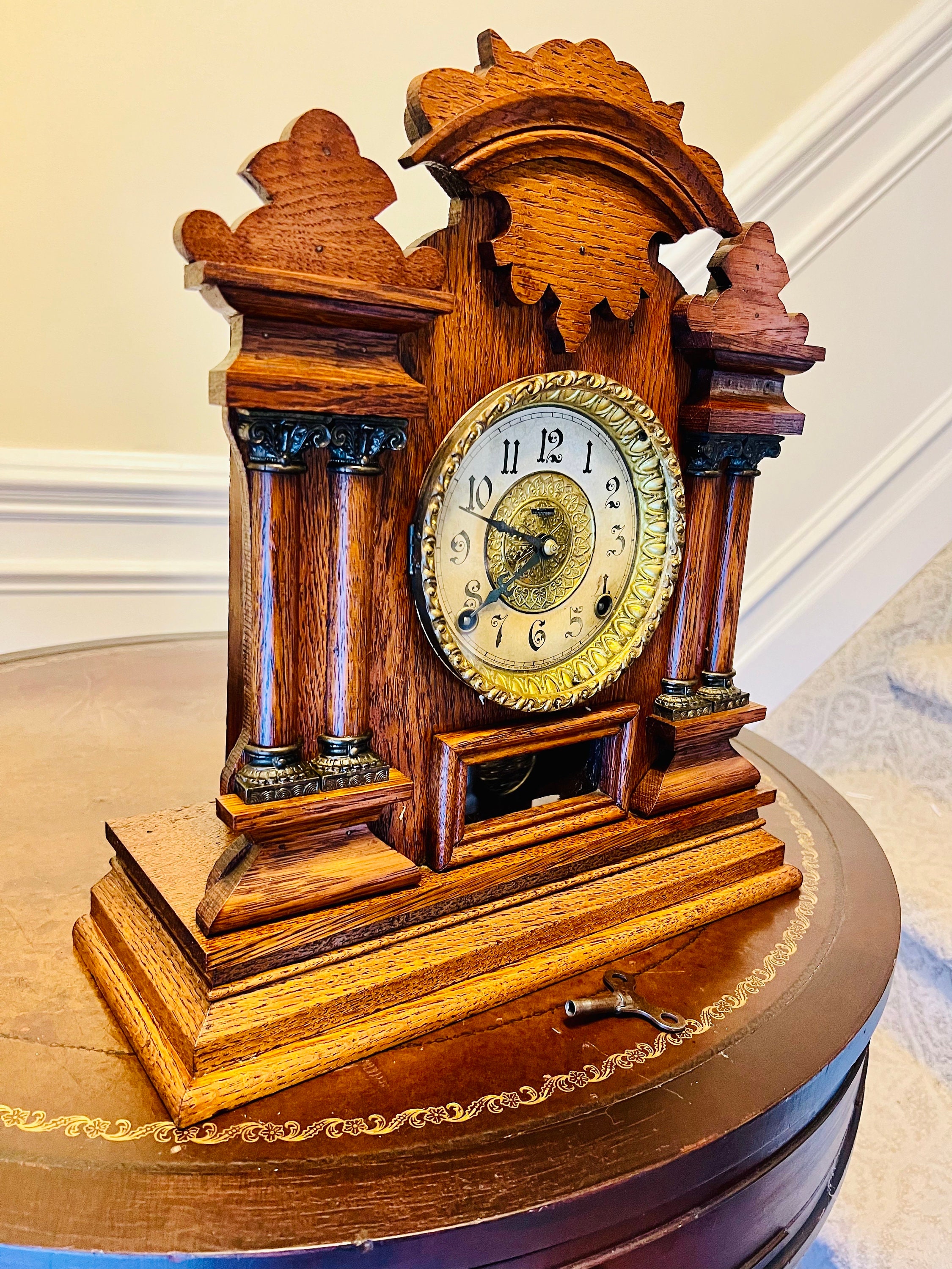Antique E. Ingraham Cabinet Striking Mantel Clock - Etsy