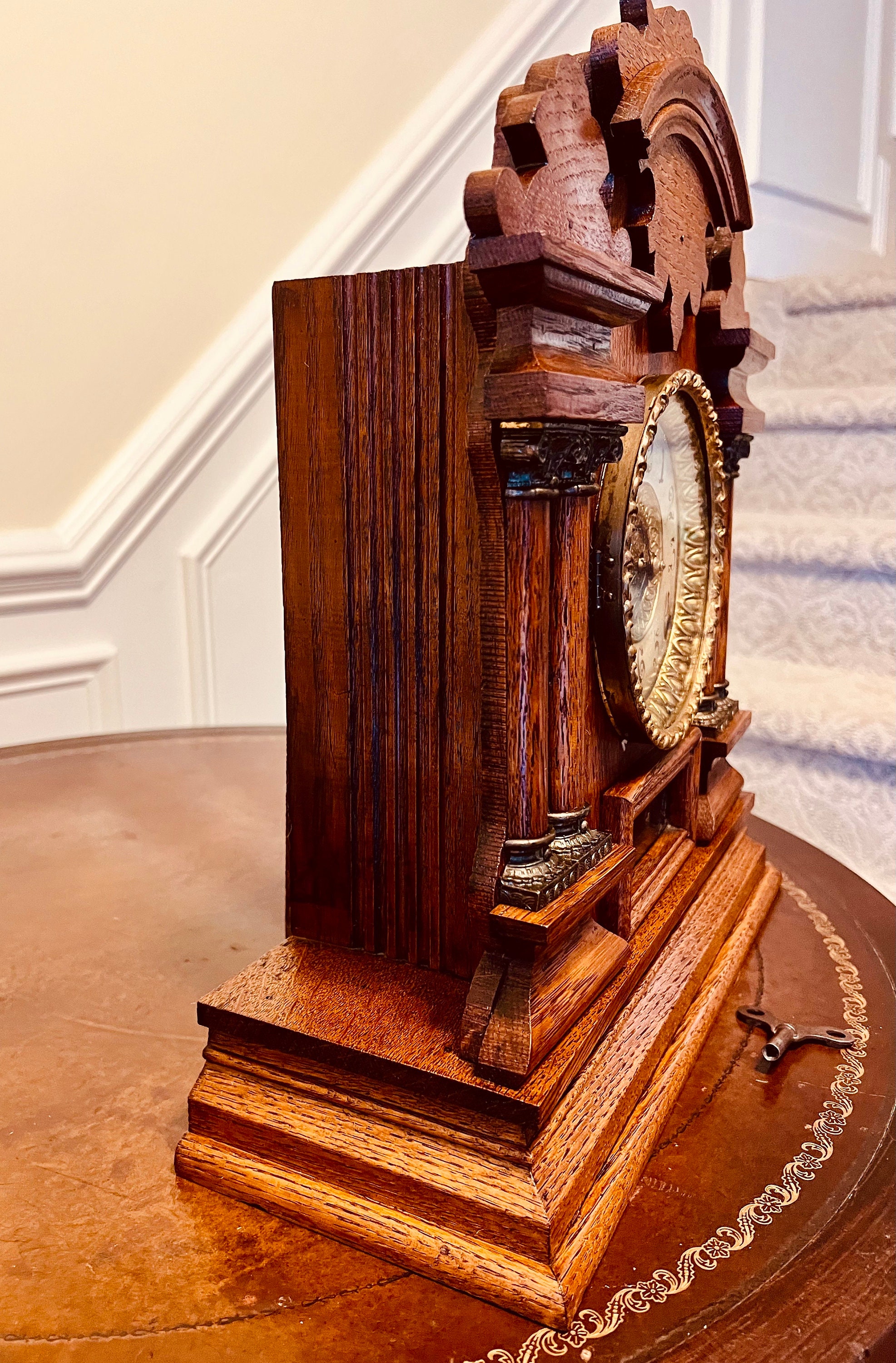 Antique E. Ingraham Cabinet Striking Mantel Clock - Etsy