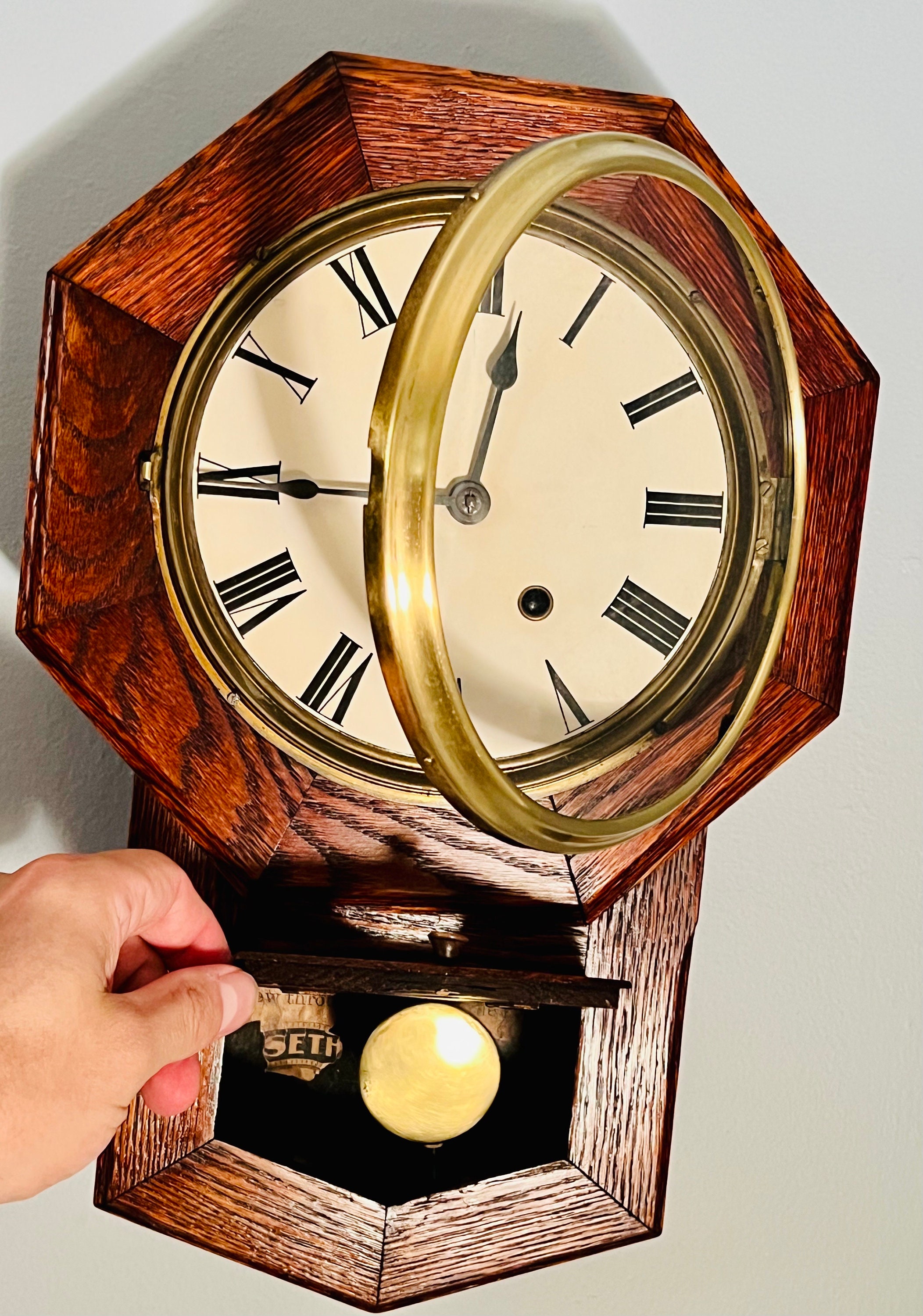 1920s Seth Thomas Time Only Octagon Drop Wall Regulator - Etsy