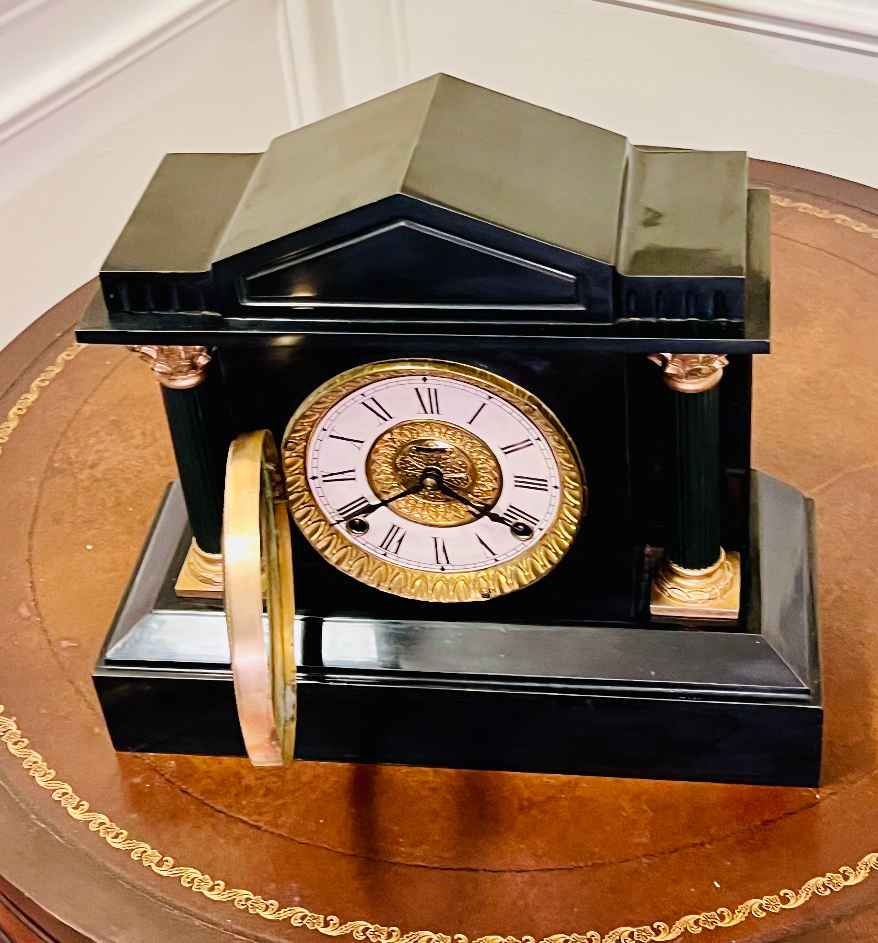 Antique E. Ingraham Heavy Iron Mantle Clock - Etsy