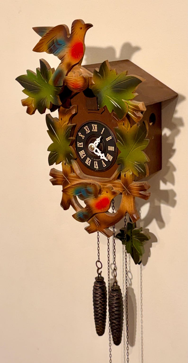 Vintage German 1-day Cuckoo Clock – Regula Movement – Hand-painted ...