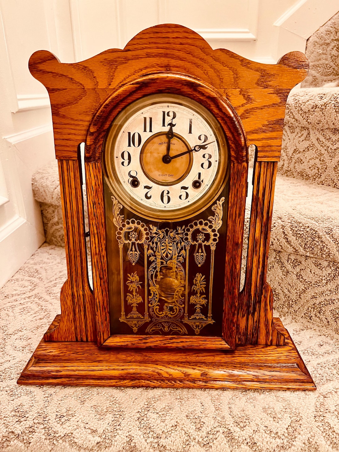 Antique E. Ingraham Striking Mantel Clock - Etsy