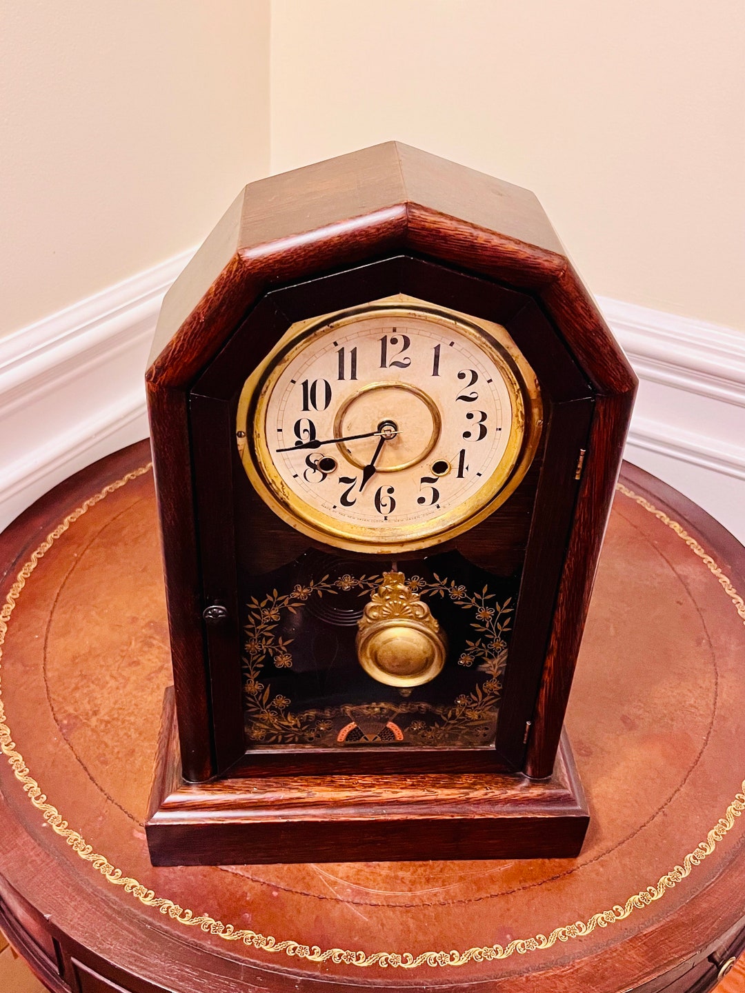 Antique New Haven Hexagon Mantel / Kitchen Clock - Etsy