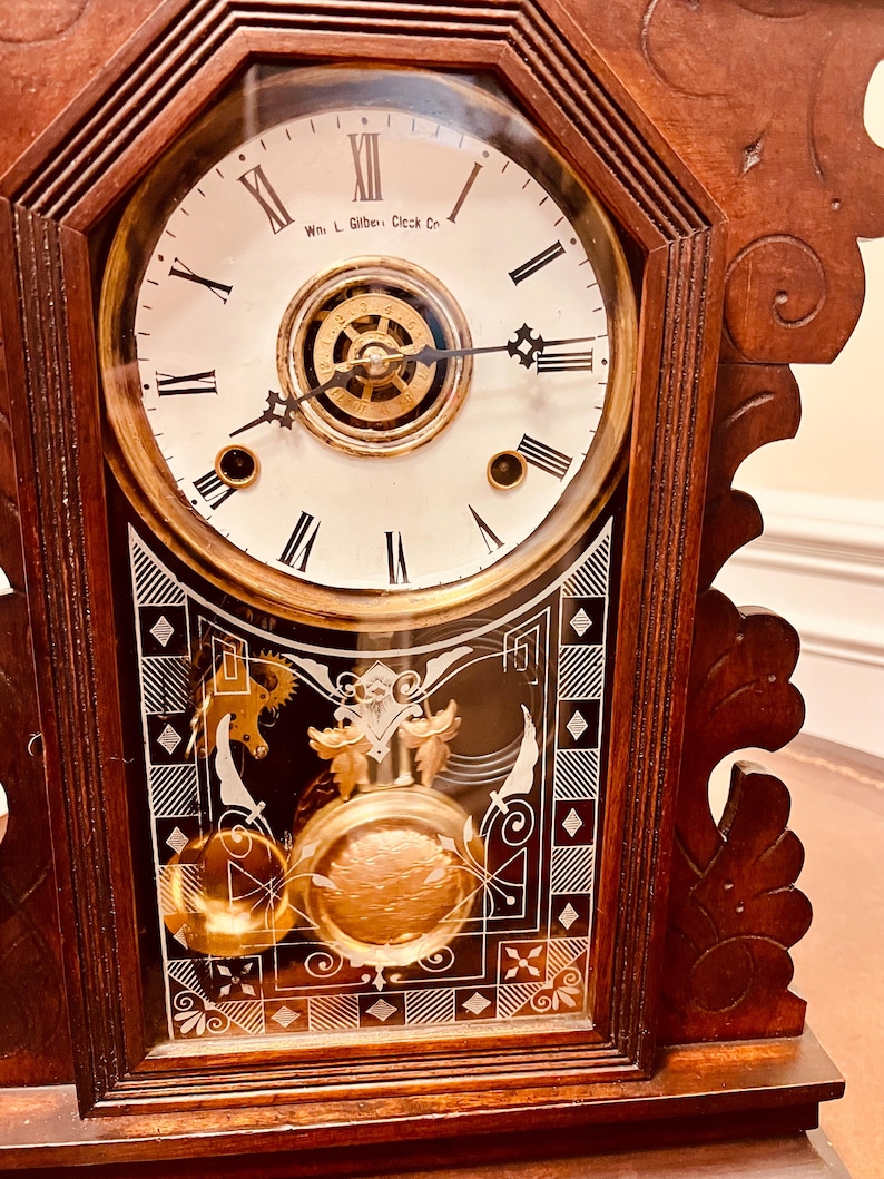 Antique Gilbert Gingerbread / Kitchen Clock - Etsy