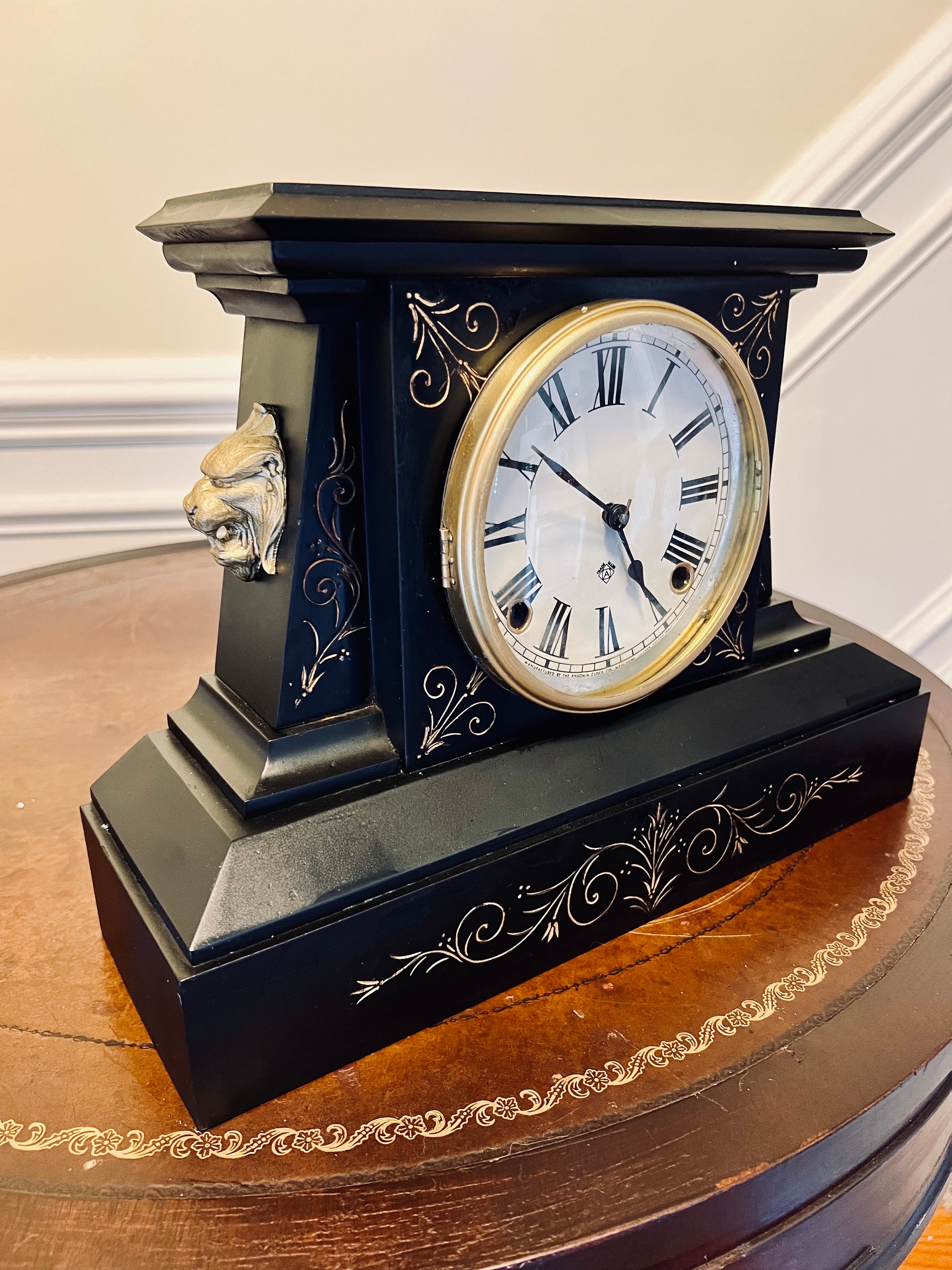 Antique Ansonia Heavy Iron Mantle Clock imogene - Etsy