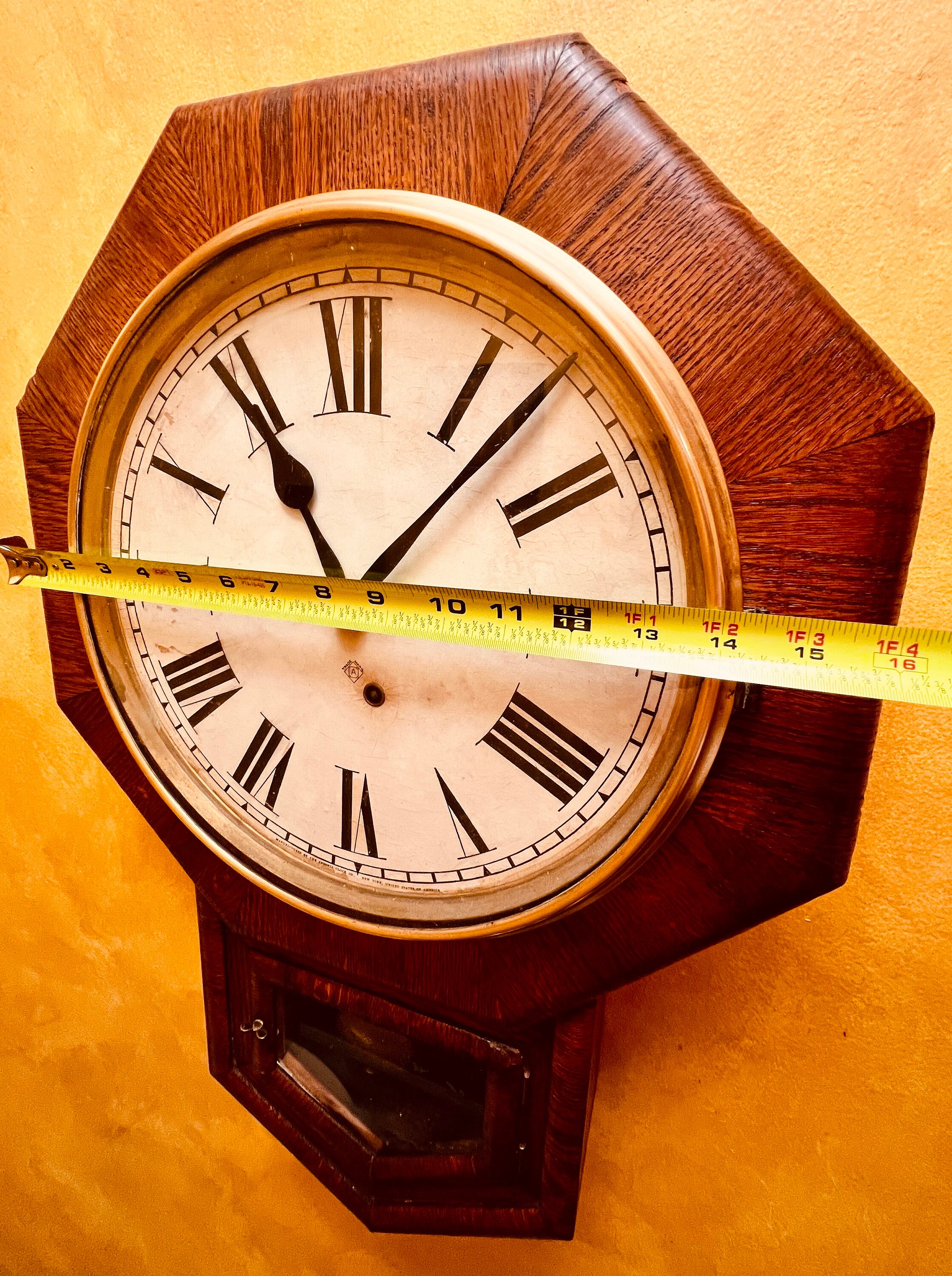 Antique Ansonia Time Only Octagon Drop Wall Clock / Regulator - Etsy