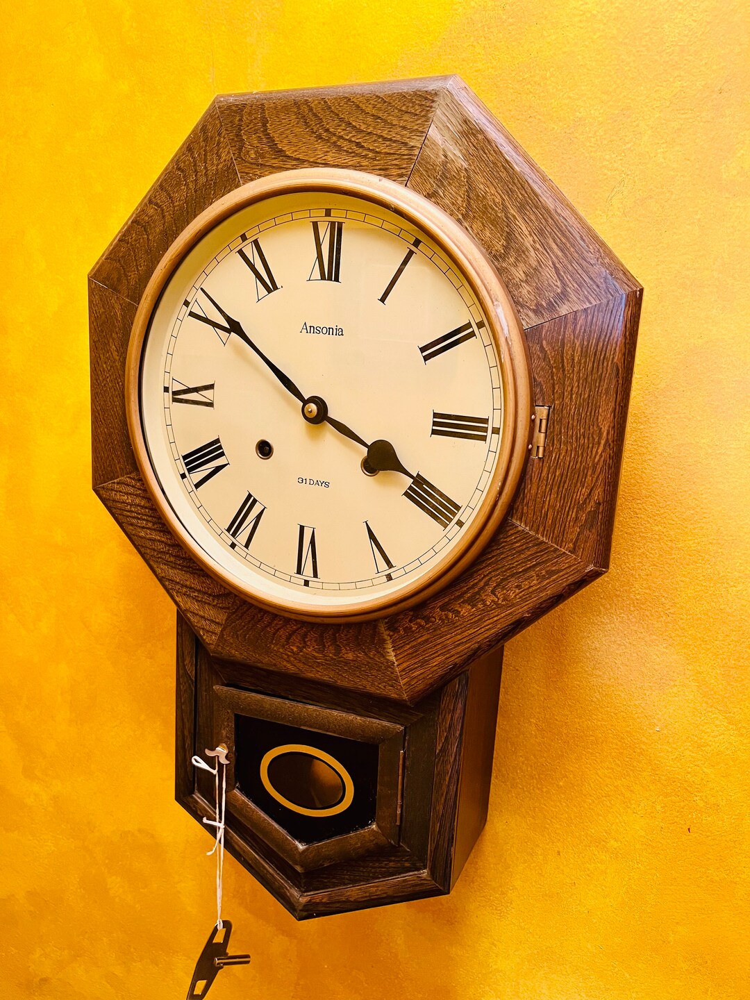 Vintage Ansonia Octagon 31 Day Regulator Wall Clock - Etsy