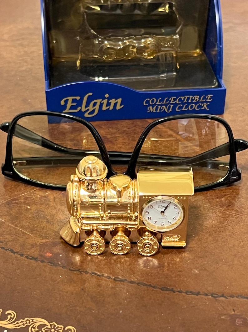 Vintage Elgin Gold-tomed Locamative Desk Watch/clock - Etsy