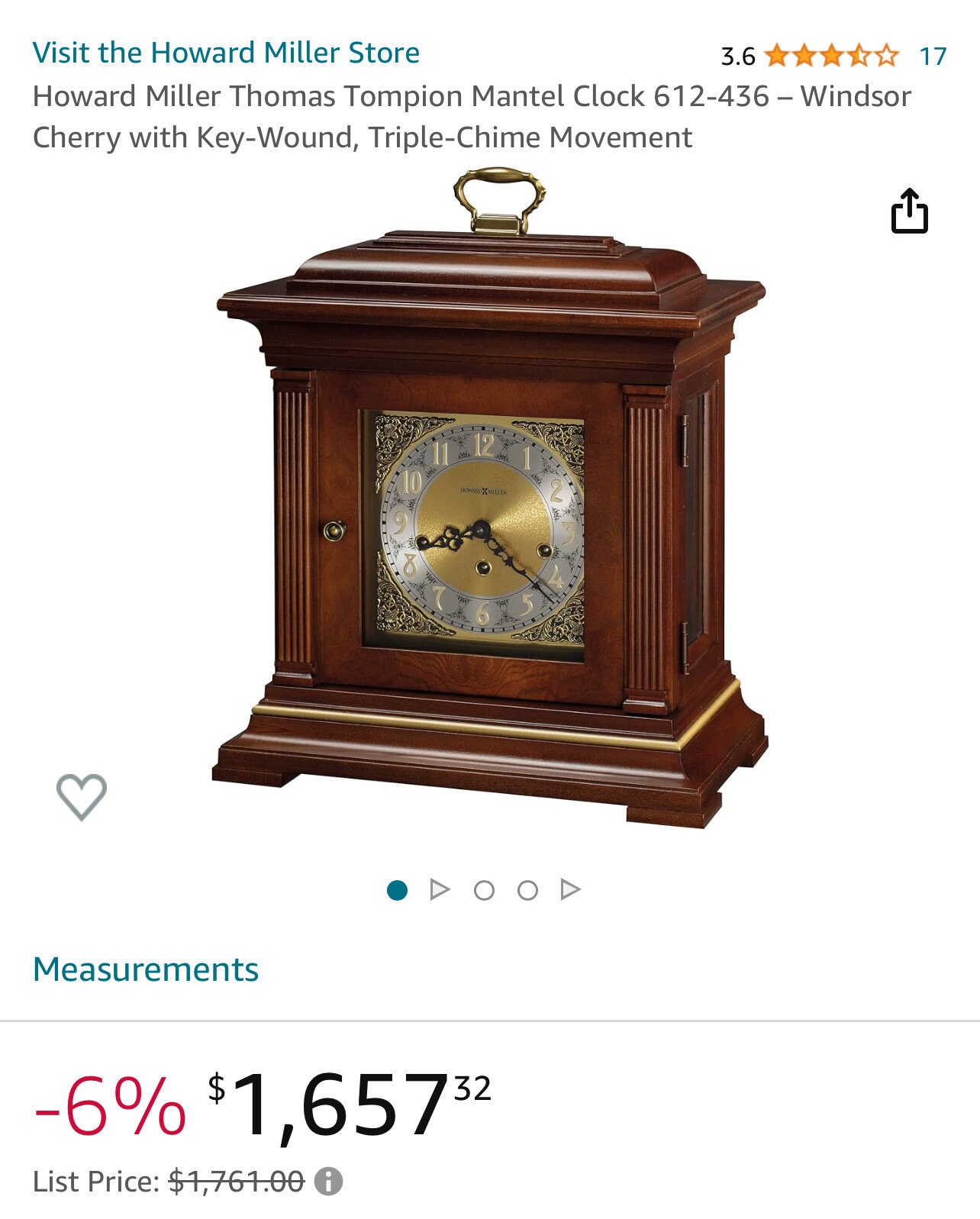 Vintage Howard Miller Thomas Topion Carriage / Mantel Clock mahogany ...