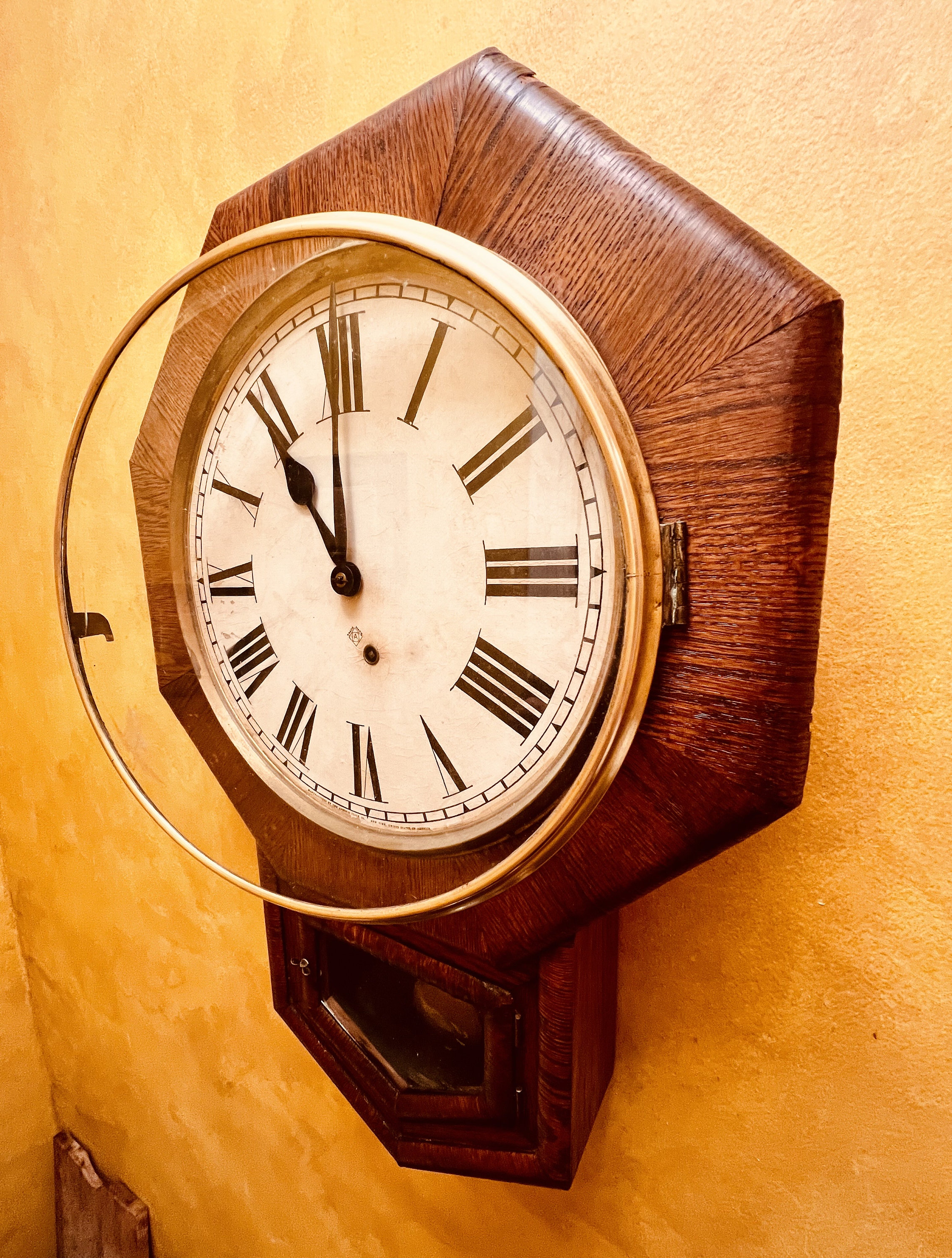 Antique Ansonia Time Only Octagon Drop Wall Clock / Regulator - Etsy