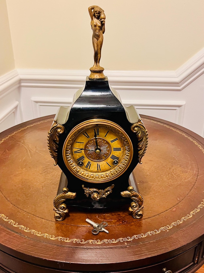 Antique Ansonia Iron Mantle Clock “calais” Model - Etsy