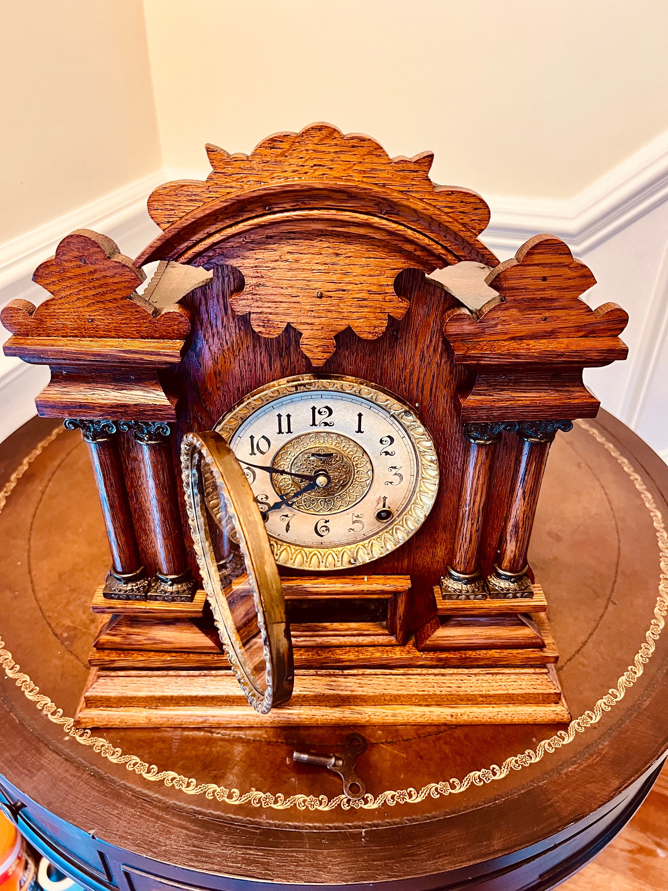 Antique E. Ingraham Cabinet Striking Mantel Clock - Etsy