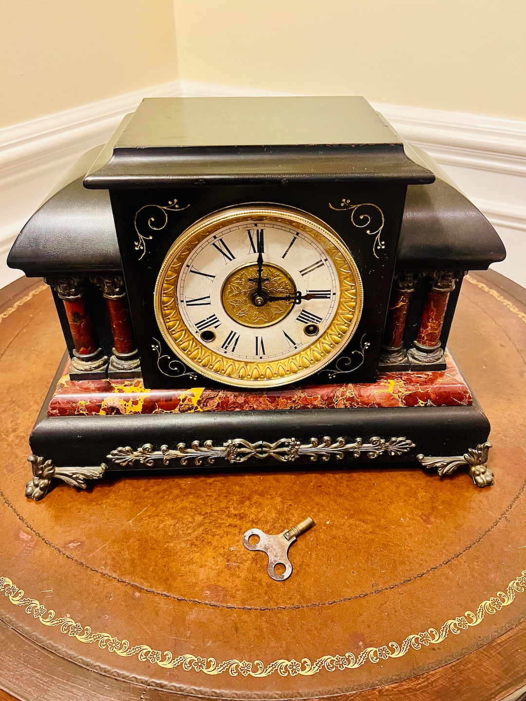 Antique E. Ingraham Striking Mantel Clock - Etsy