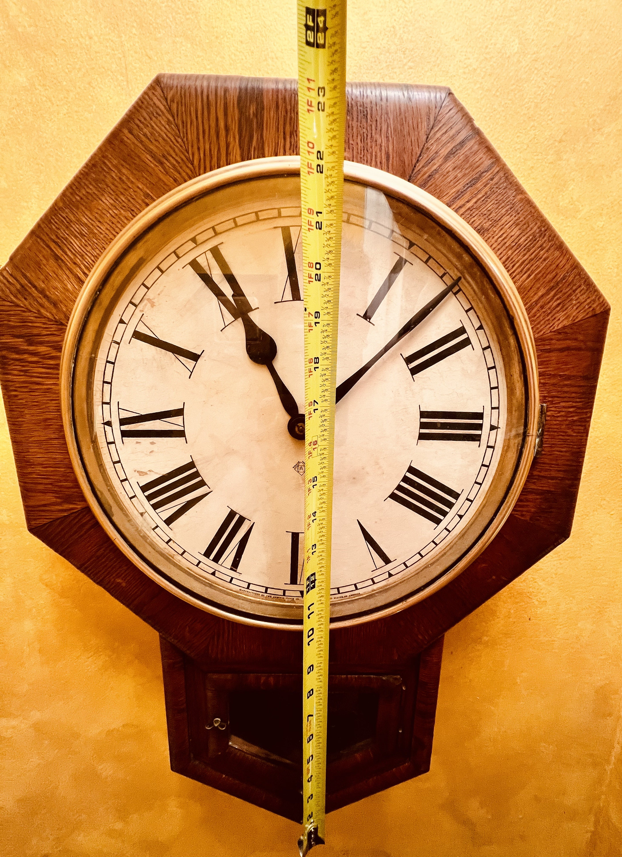 Antique Ansonia Time Only Octagon Drop Wall Clock / Regulator - Etsy