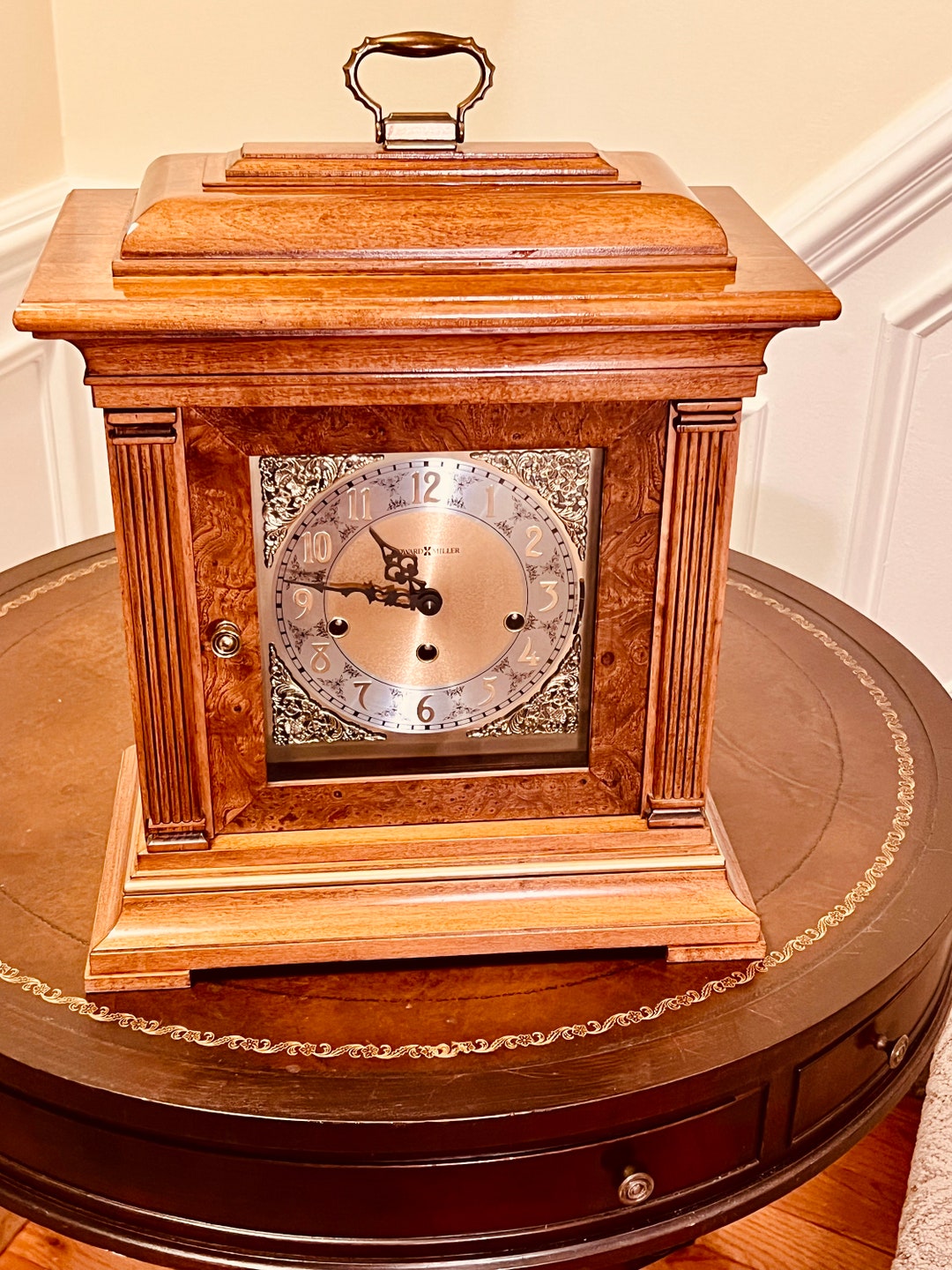 Vintage Howard Miller Thomas Topion Carriage / Mantel Clock (blonde ...