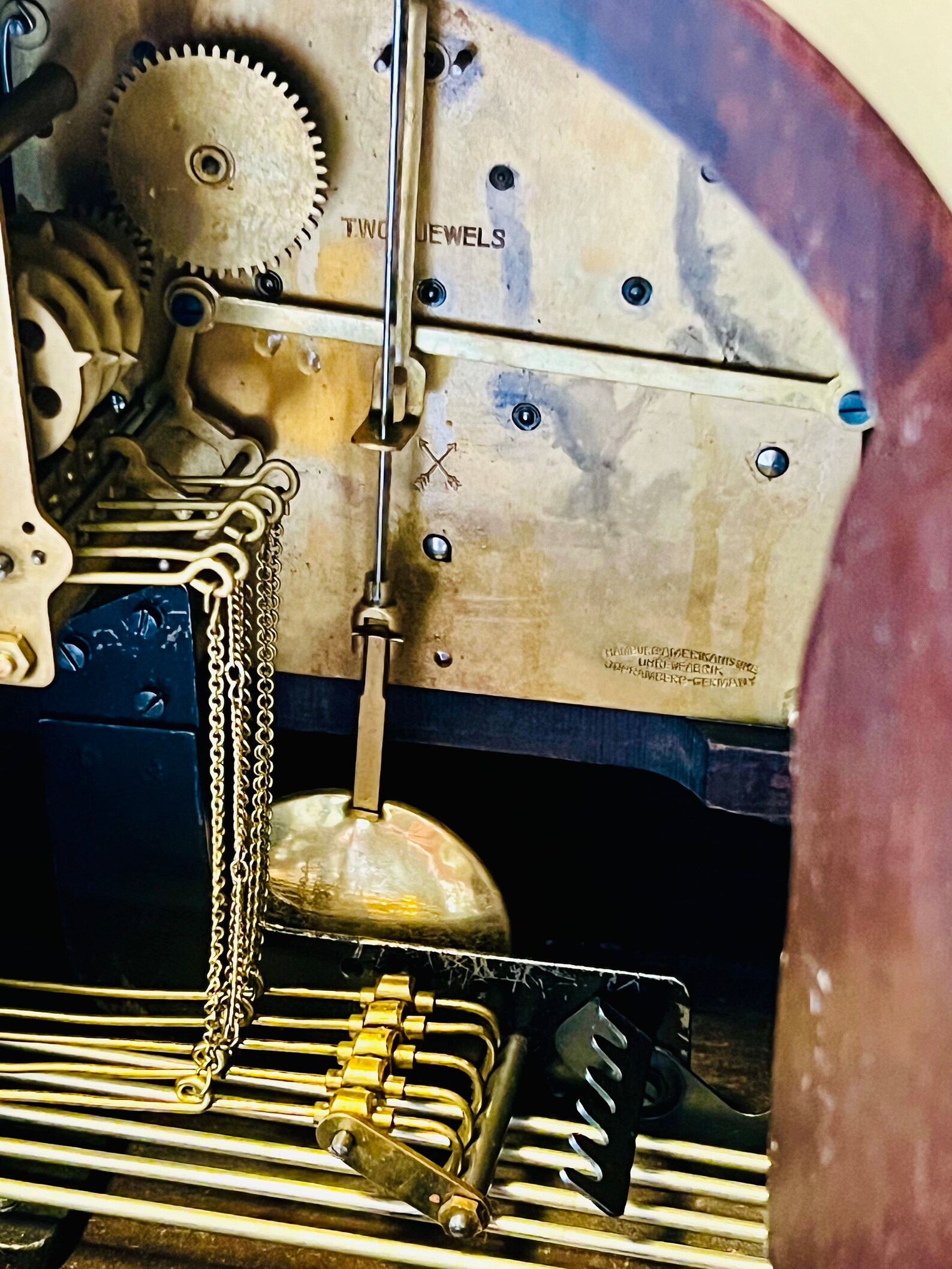 Antique Hamburg American Company HAC Tambour Style Clock Circa Early ...