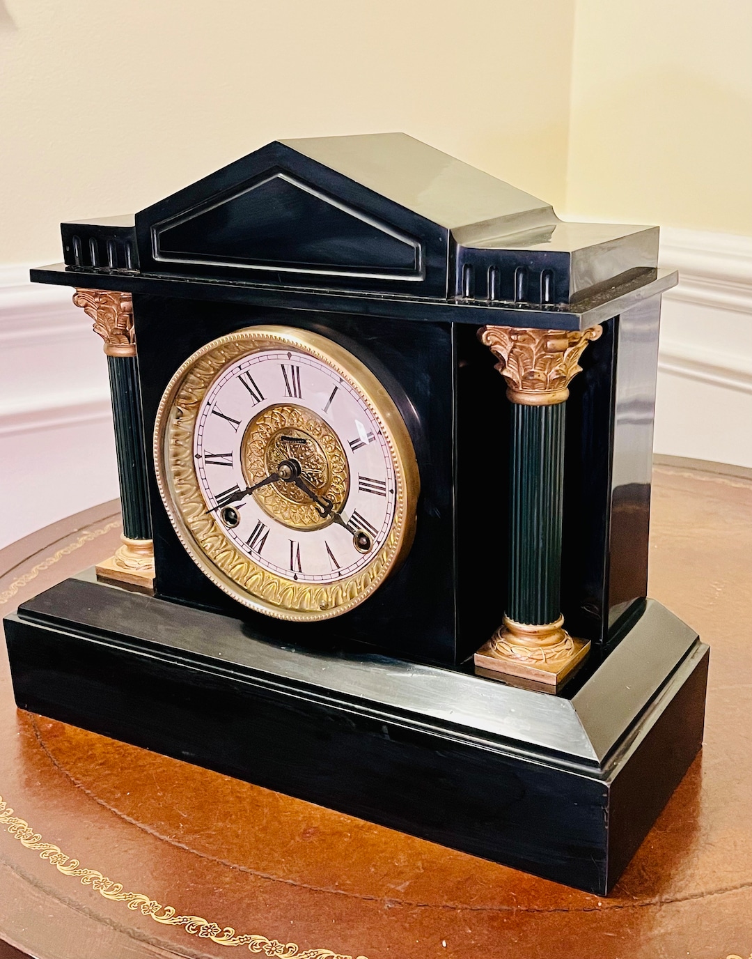 Antique E. Ingraham Heavy Iron Mantle Clock - Etsy