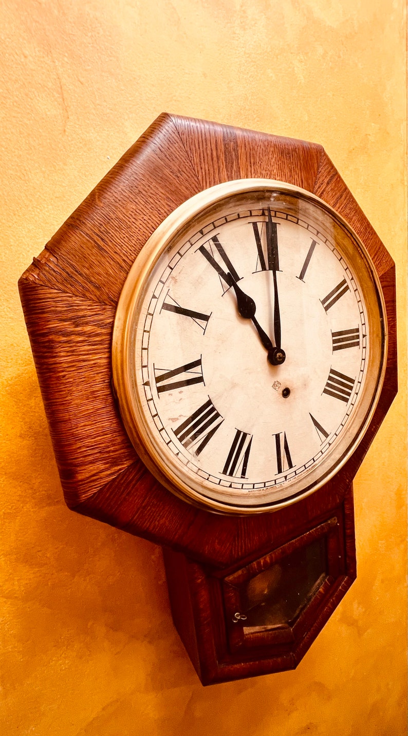 Antique Ansonia Time Only Octagon Drop Wall Clock / Regulator - Etsy