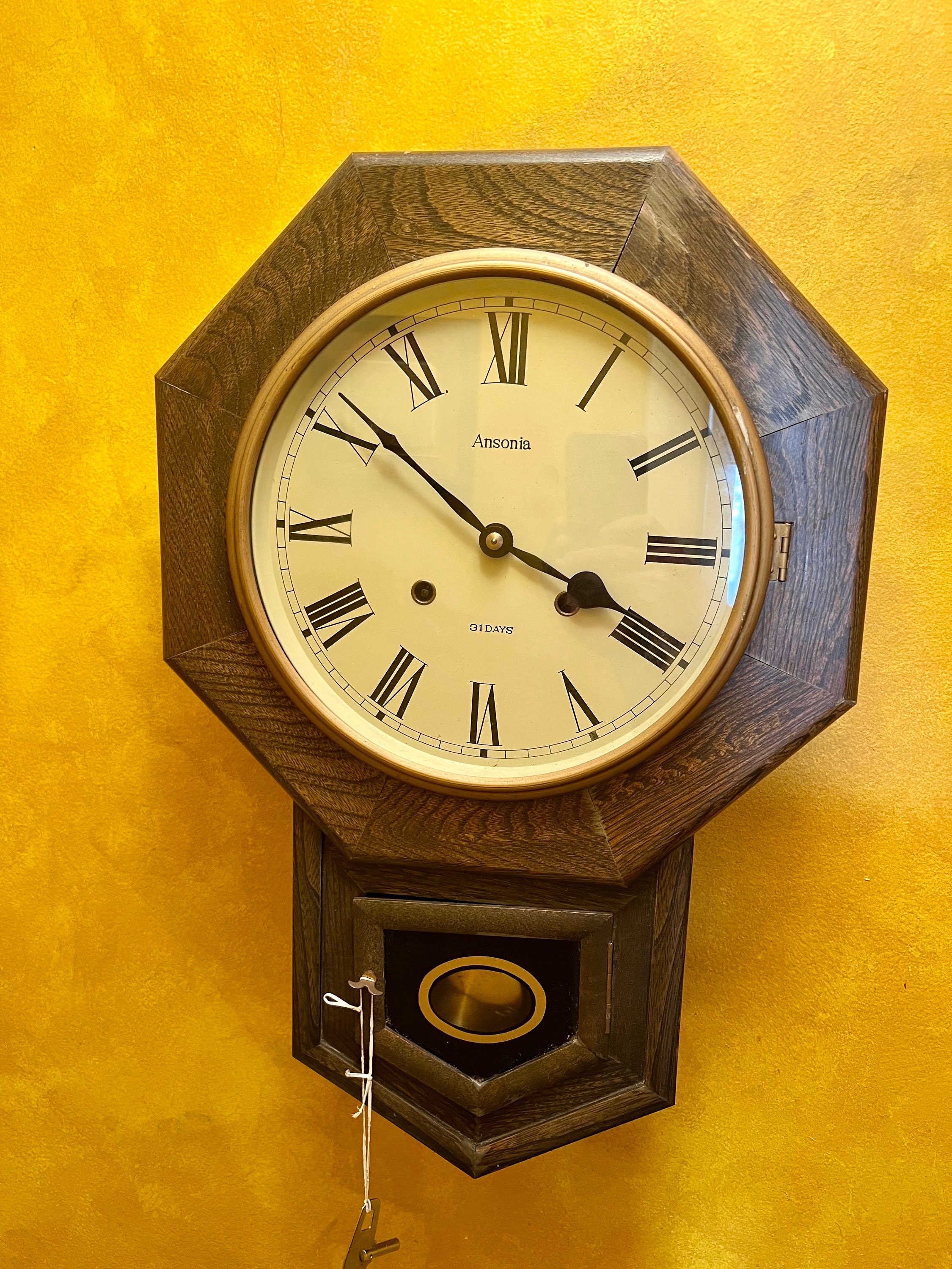 Vintage Ansonia Octagon 31 Day Regulator Wall Clock - Etsy