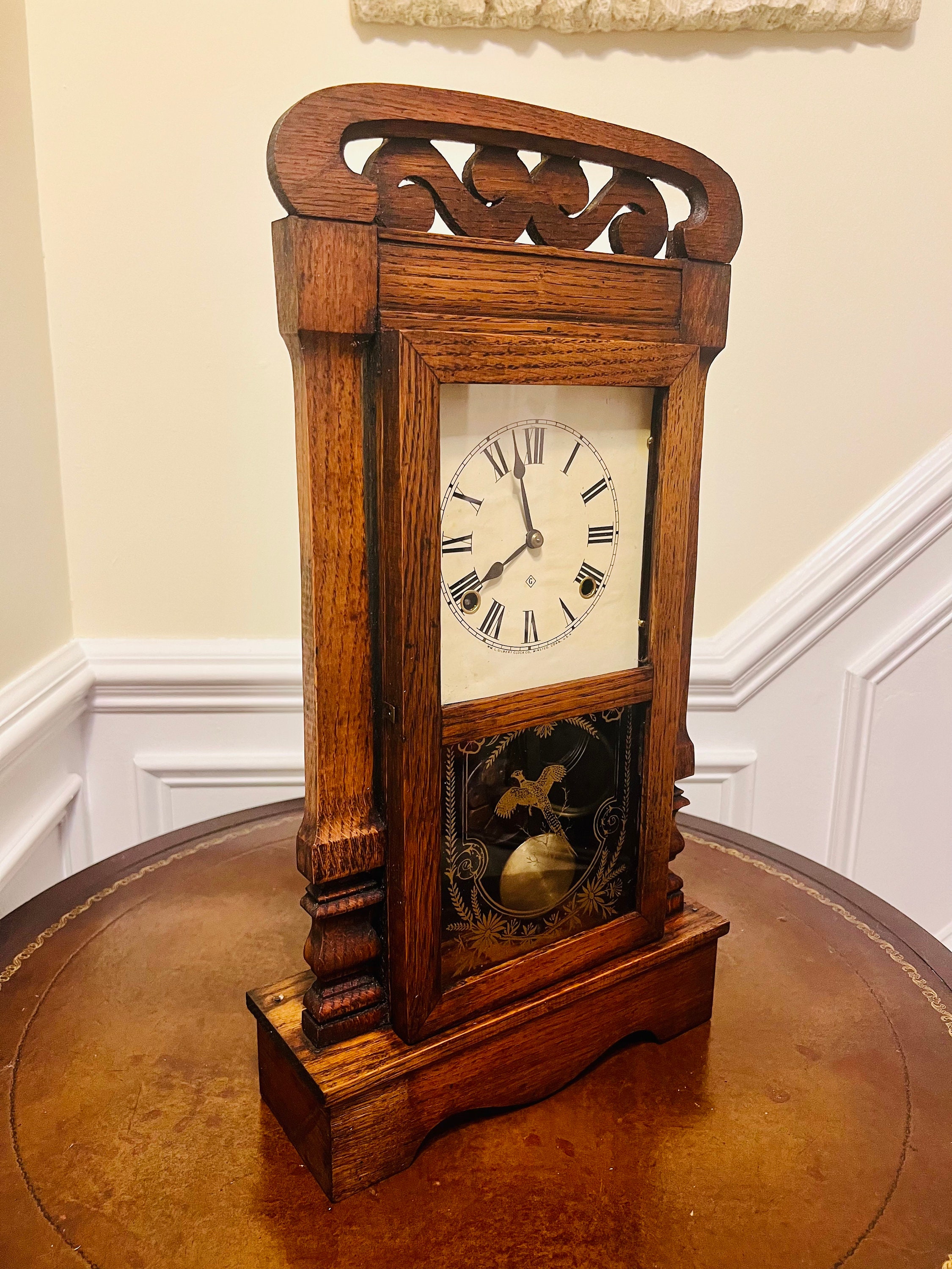 Antique Gilbert Pheasant Kitchen/mantel Clock - Etsy