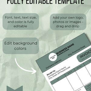 Editable Invoice Template for Small Businesses | Custom Order Form ...