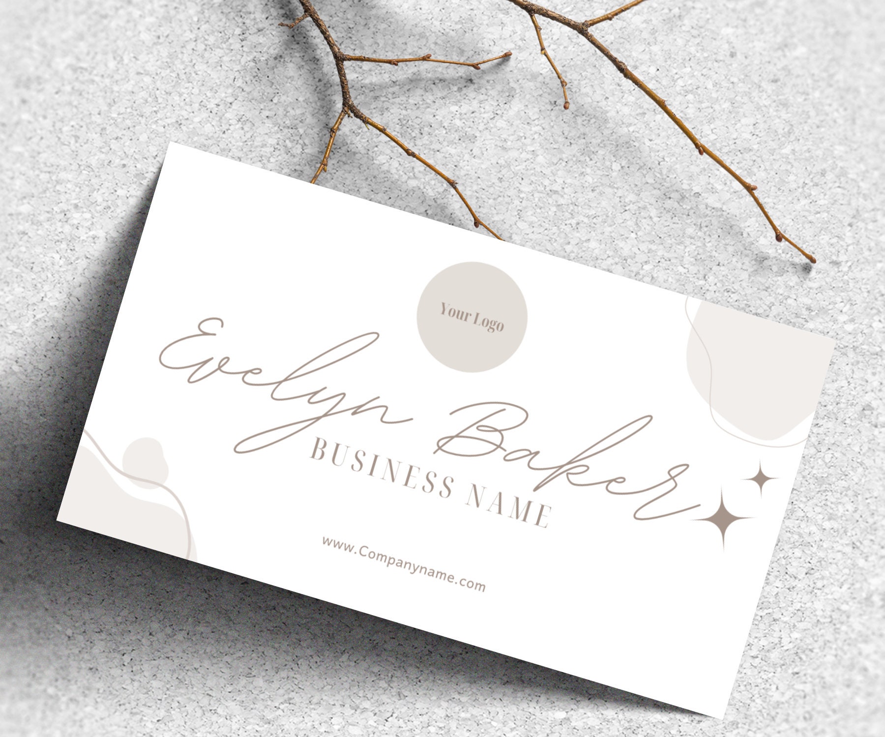 Printable Business Card Template, Business Card QR Code, Instant ...