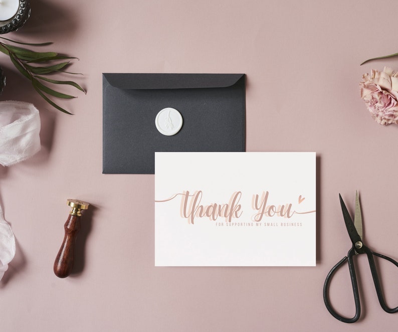 Thank You Card Template Printable Thank You Cards, Custom Package Inserts, Small Business Owner ...
