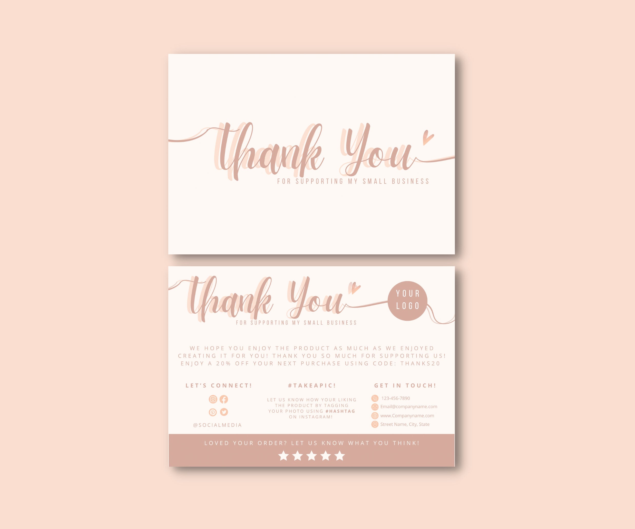 Thank You Card Template Printable Thank You Cards, Custom Package ...