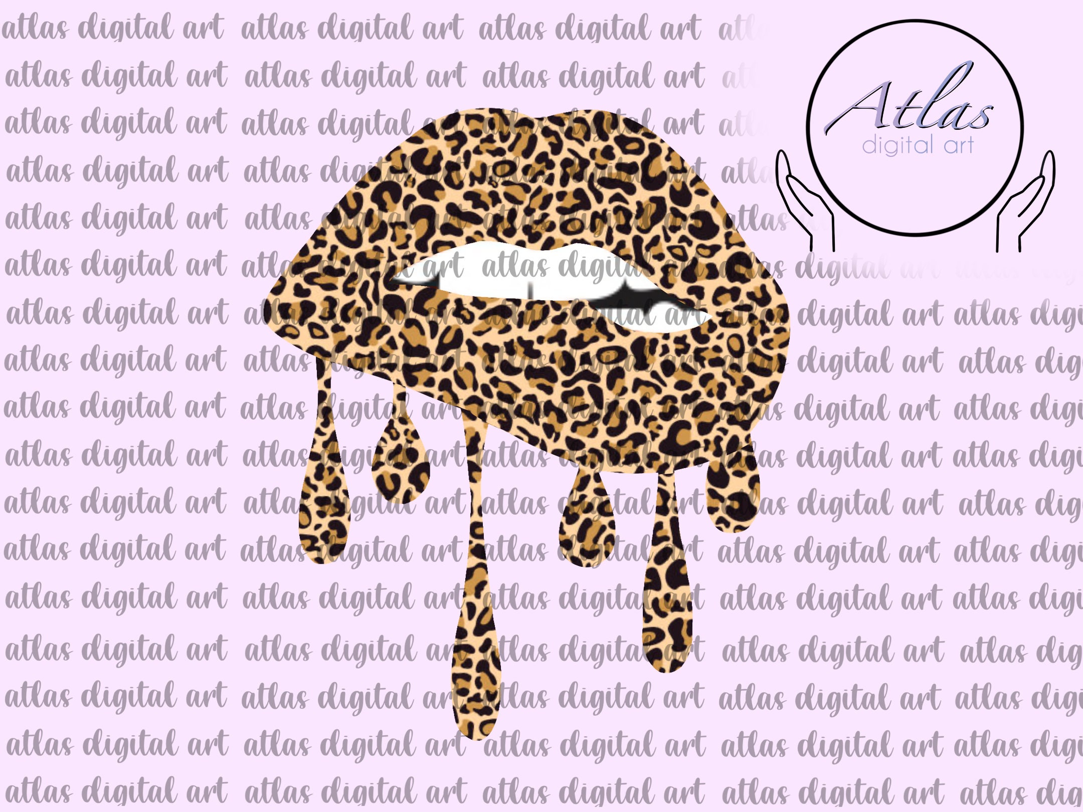 Leopard Print Drip Lip, PNG Files for Cricut, Silhouette. DIGITAL ...