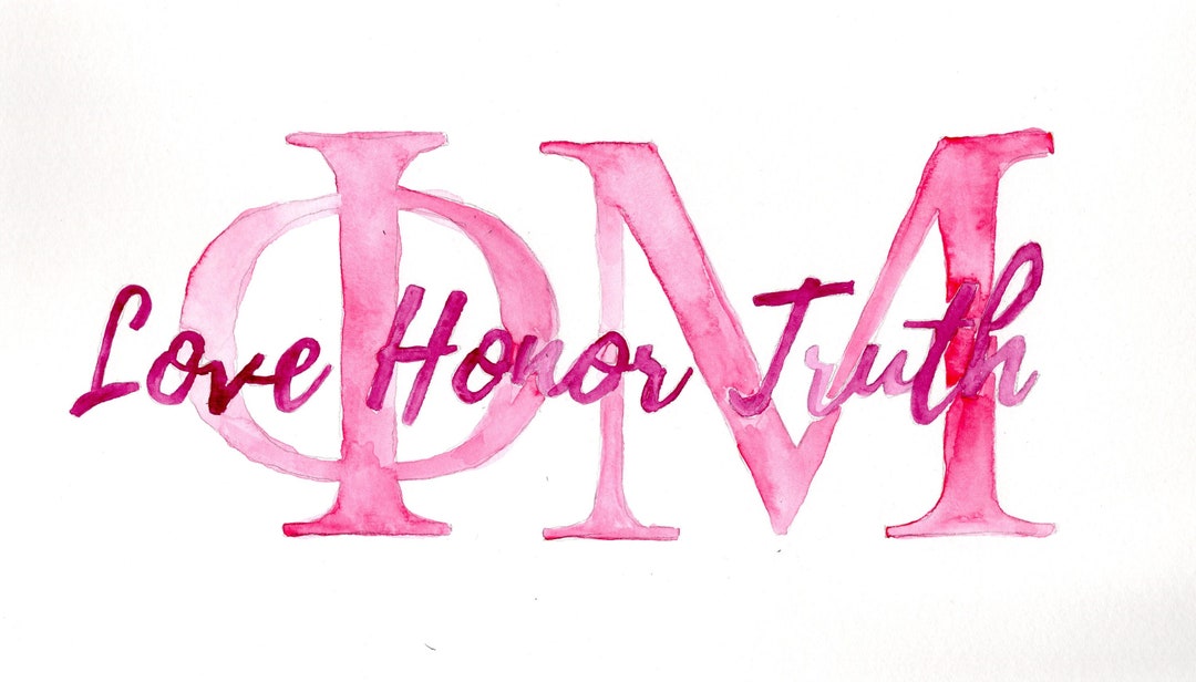 Digital Download: Phi Mu Watercolor Card - Etsy