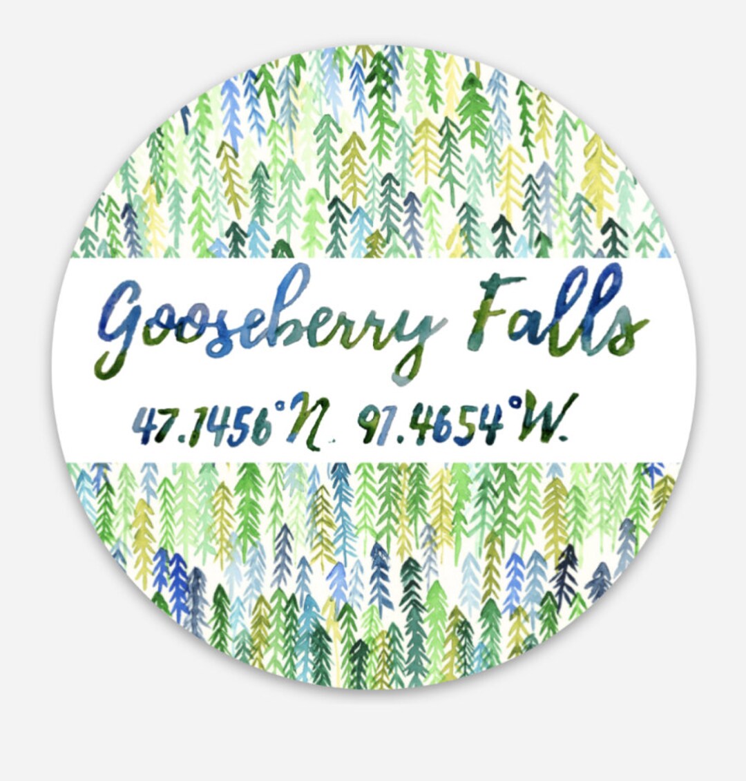 3 Inch Round Watercolor Gooseberry Falls Vinyl, Waterproof Sticker - Etsy