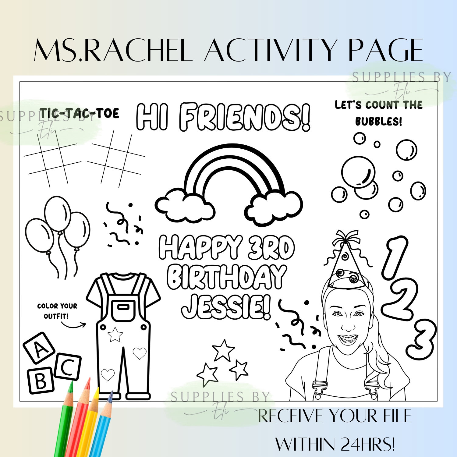 Ms. Rachel Activity Page Download, Ms. Rachel Birthday, Party ...