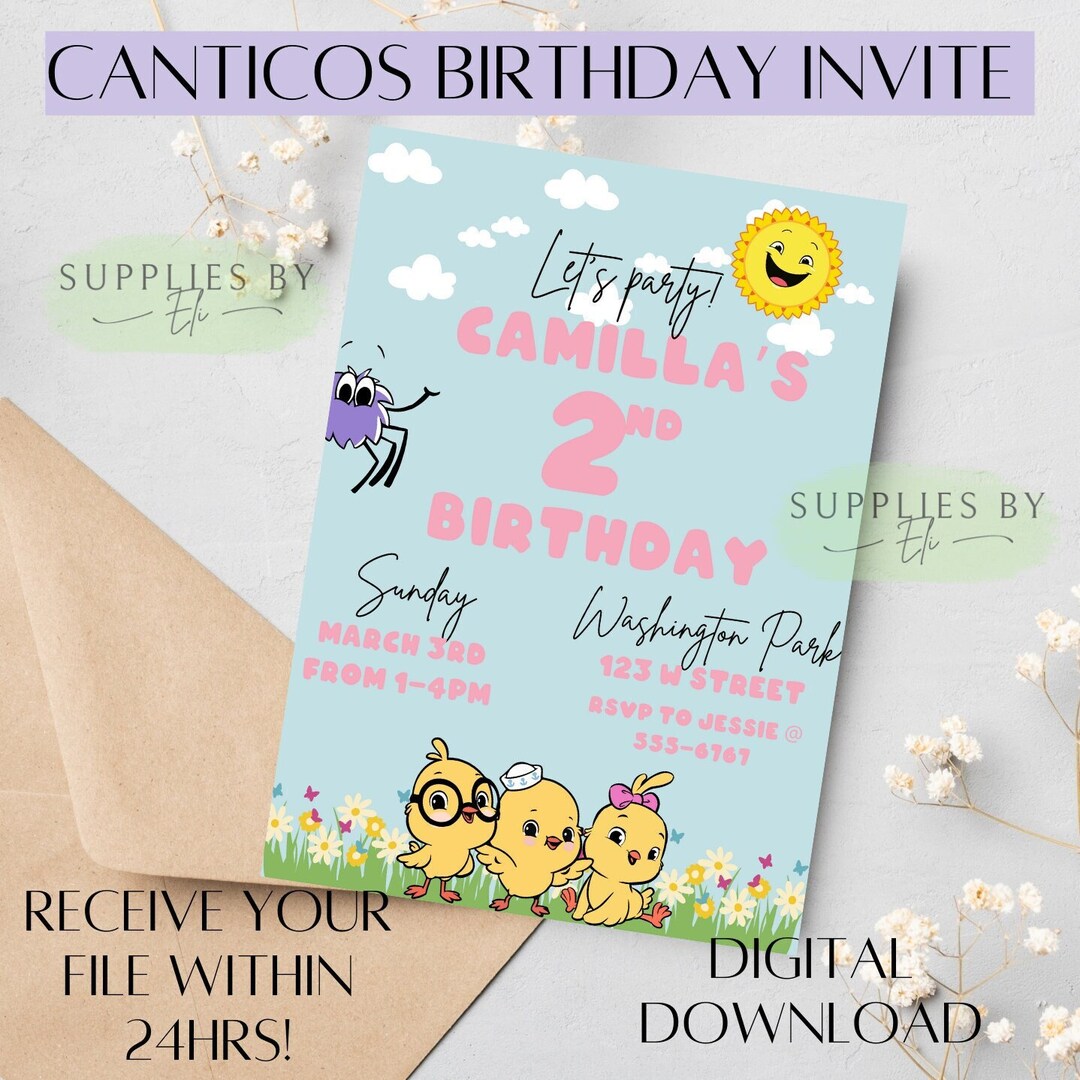 Canticos Birthday Invitation, Canticos Birthday, Canticos PNG, Canticos ...