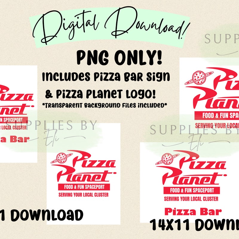 Pizza Planet Logo - Etsy
