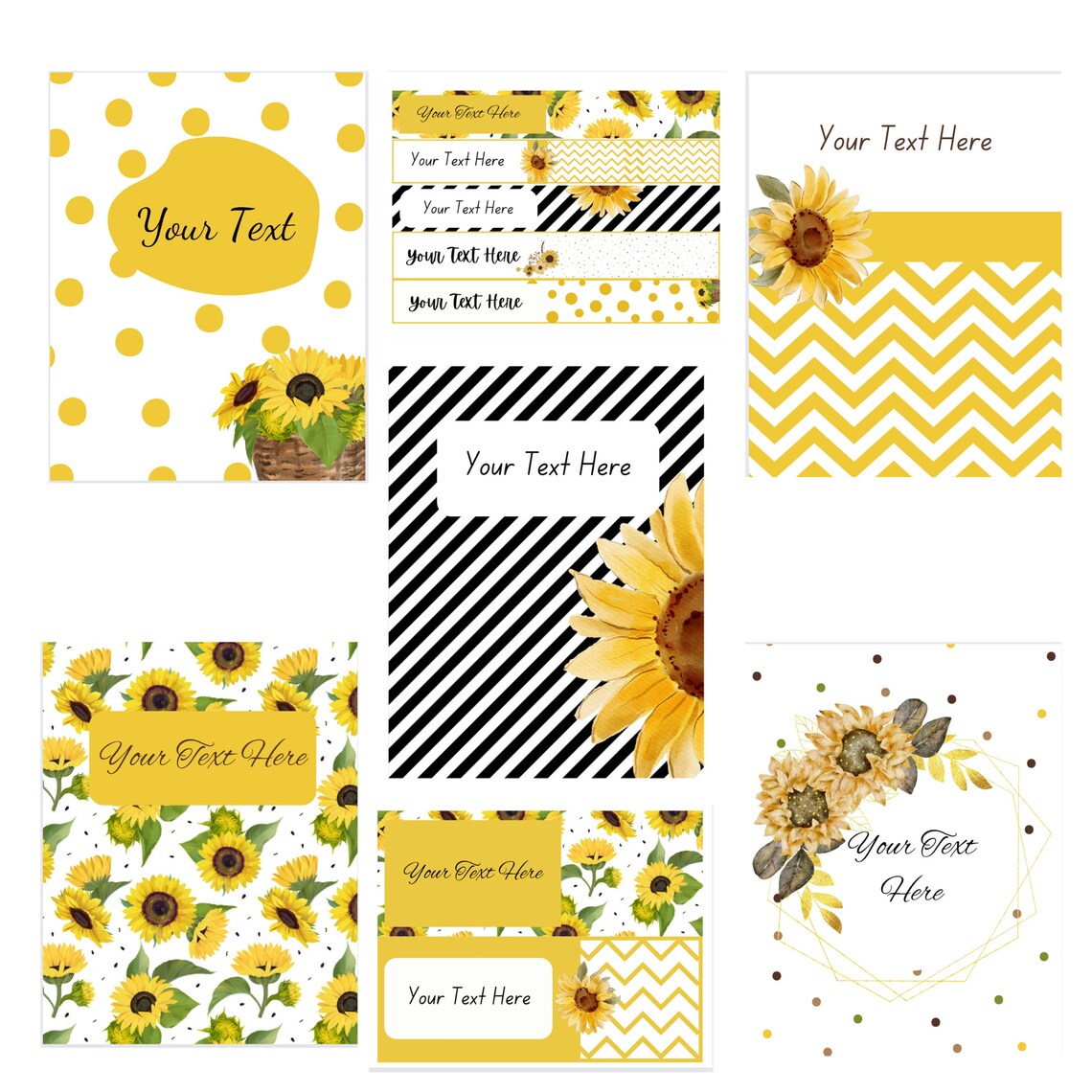 Sunflower Binder Covers | Sunflower Binder Spine Covers | Yellow ...
