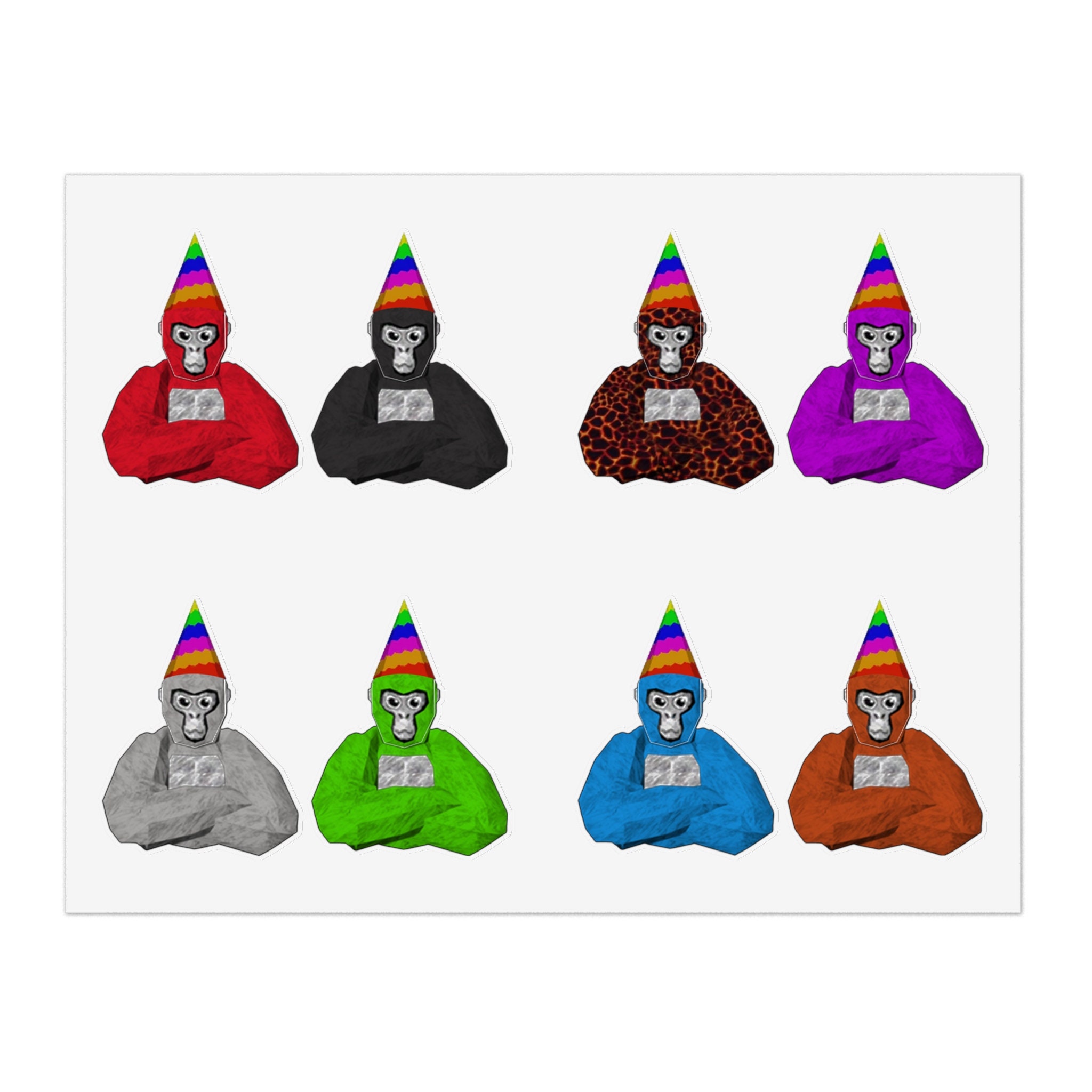 Gorilla Tag Birthday Sticker Sheets - Etsy