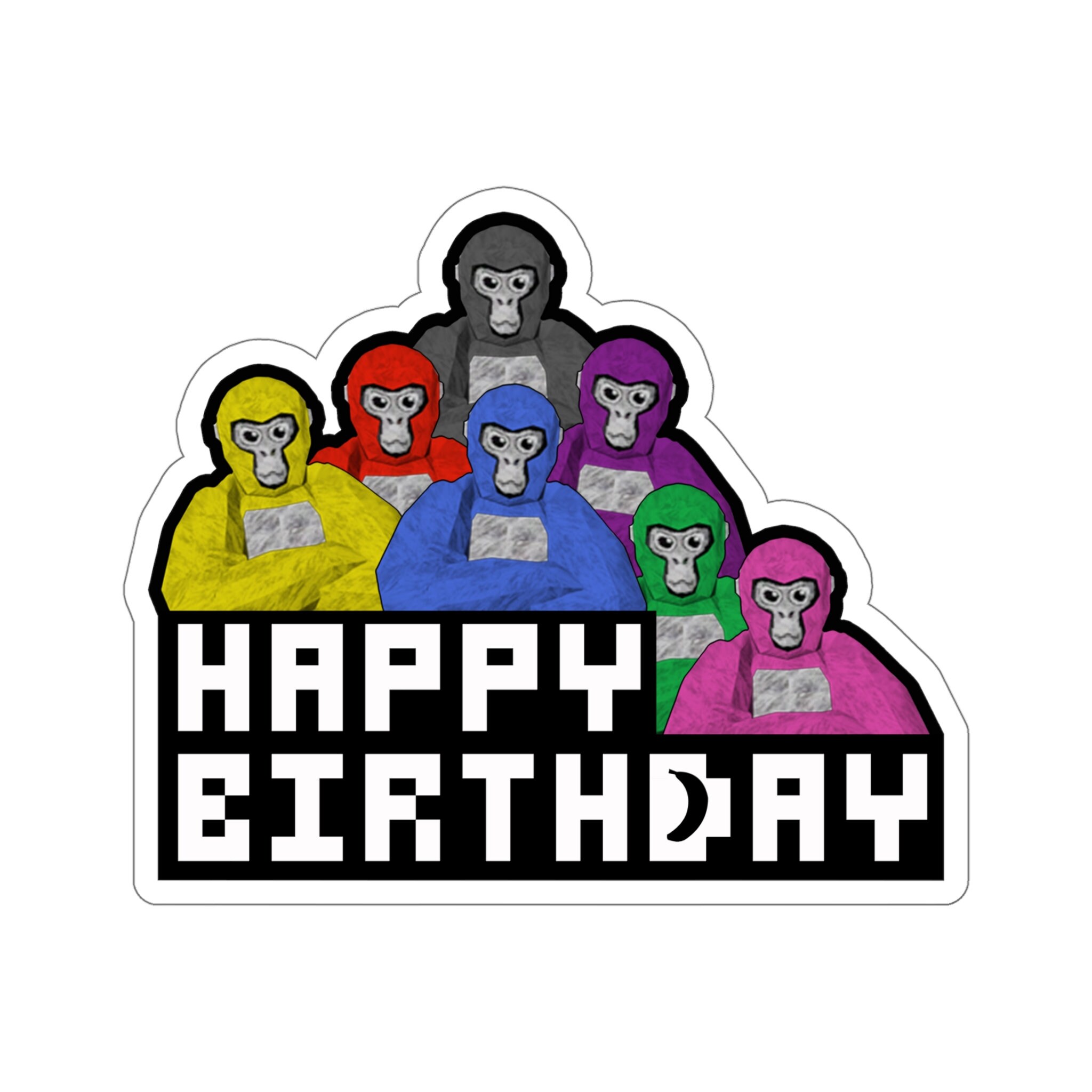 Gorilla Tag Birthday Kiss-cut Stickers, Birthday Gift for Him or Her - Etsy