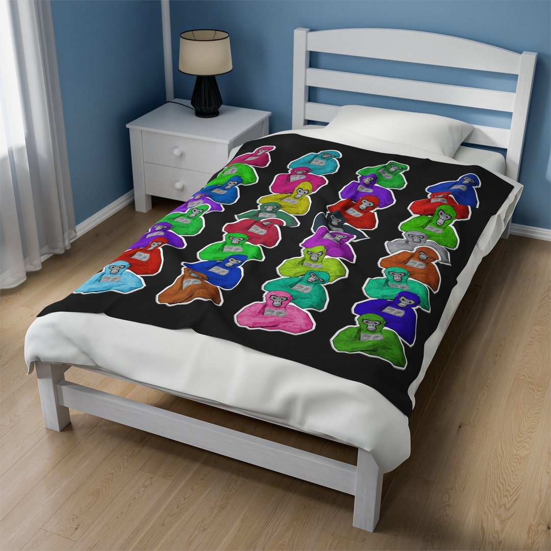 Gorilla Tag Black Background Velveteen Plush Blanket, Birthday Gift for ...