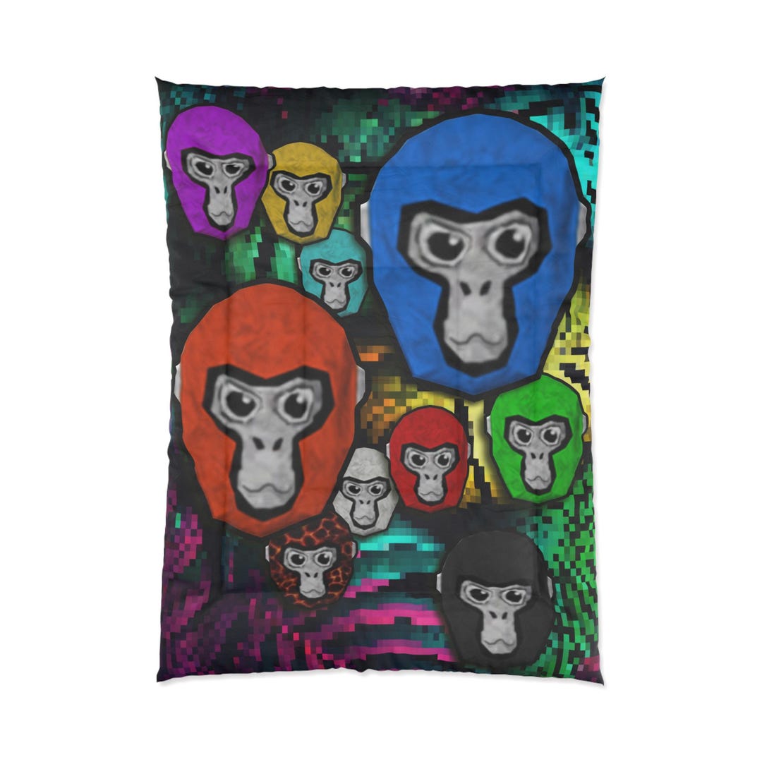 Cozy Gorilla Tag Mosaic VR Game Comforter, Fluffy Warmth, One-sided ...