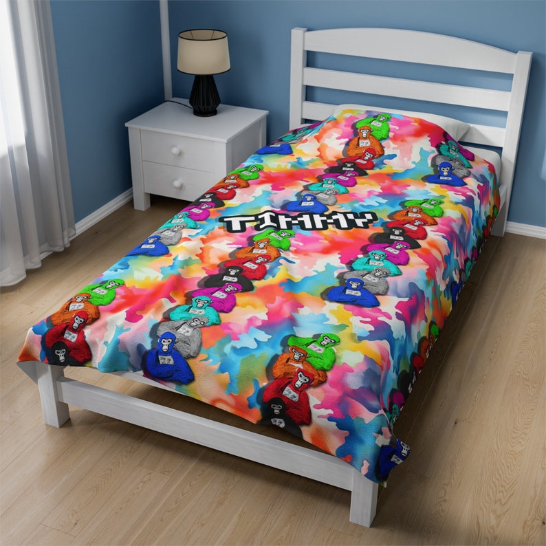 CUSTOM Gorilla Tag Plush Blanket | Personalized Name Option! - Etsy