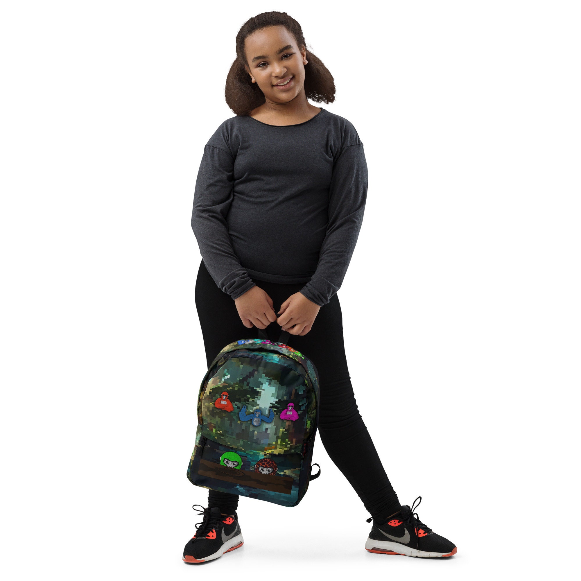Gorilla Tag Pixelated Background Backpack - Water-resistant, Laptop ...
