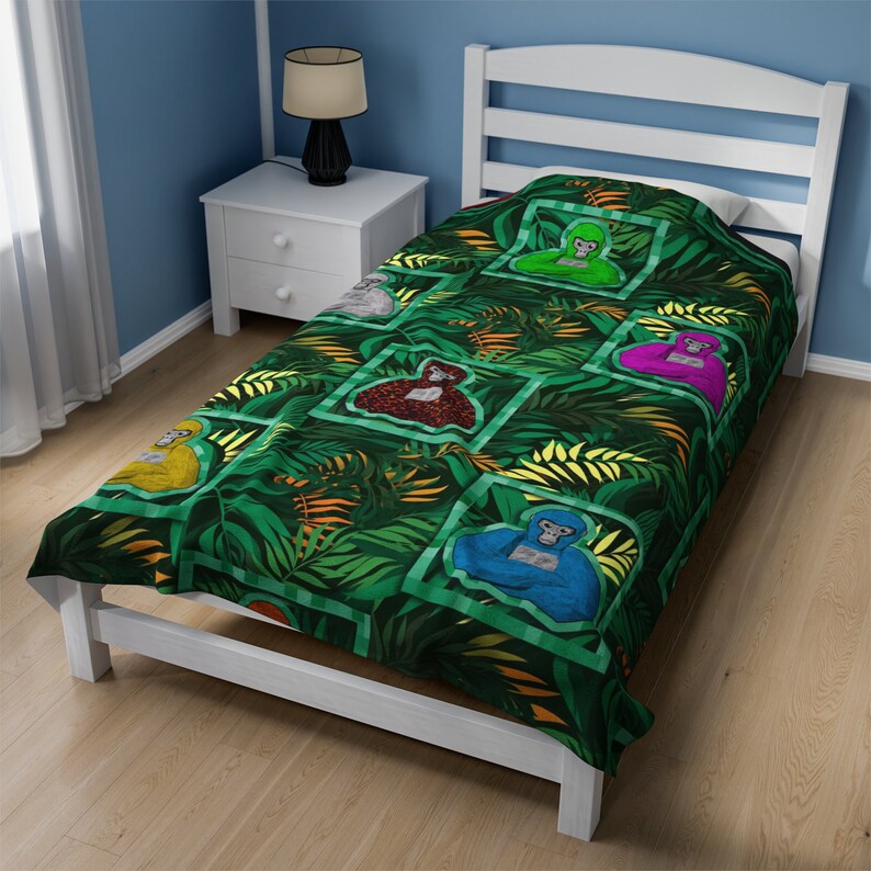 Gorilla Tag With Jungle Background Velveteen Plush Blanket - Etsy Australia